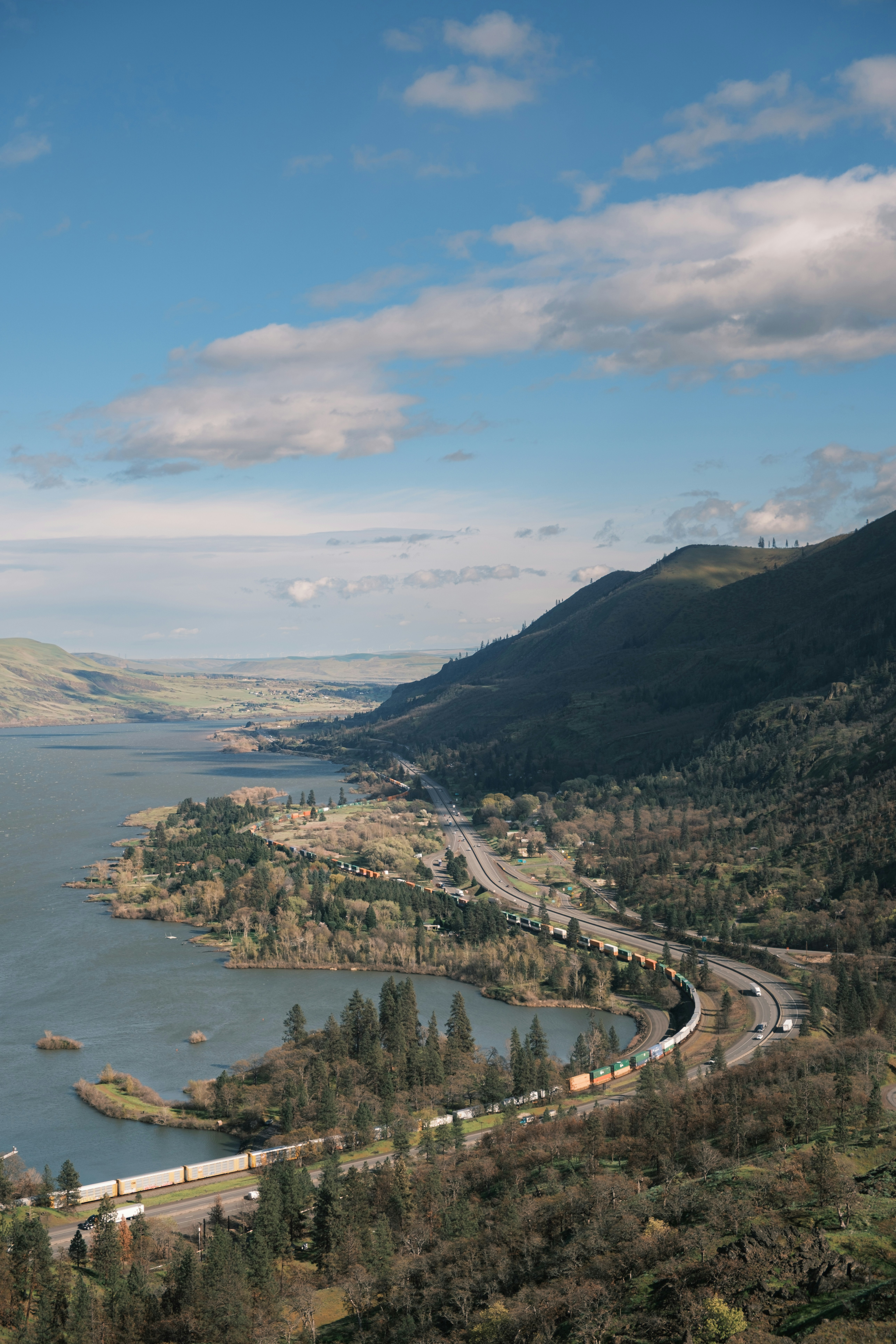 Coastline of Tracks: A Winding Rail Across a Lake Valley