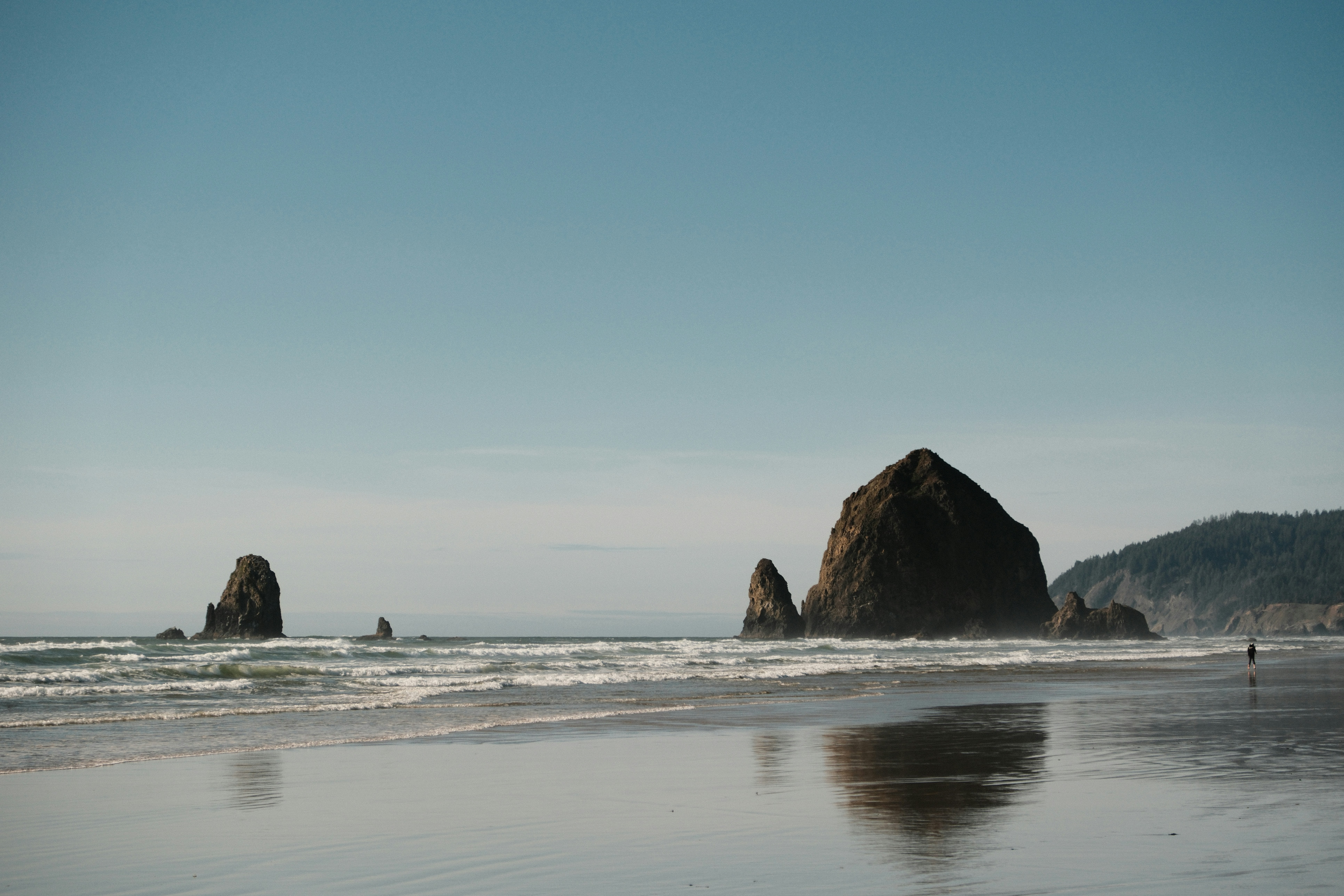 Rock Monoliths on a Quiet Pacific Shore