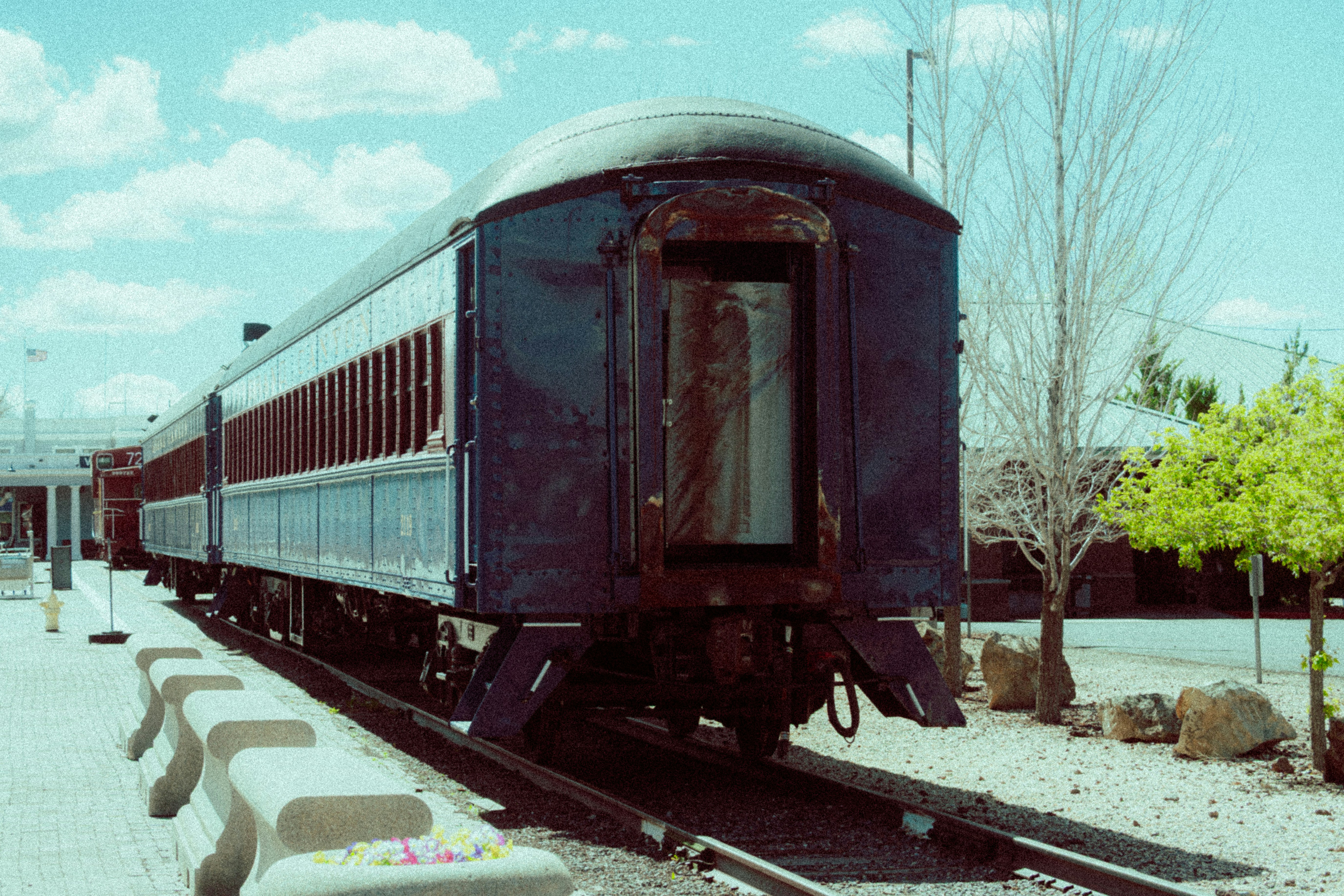 Evening Railcar at Quiet Yard