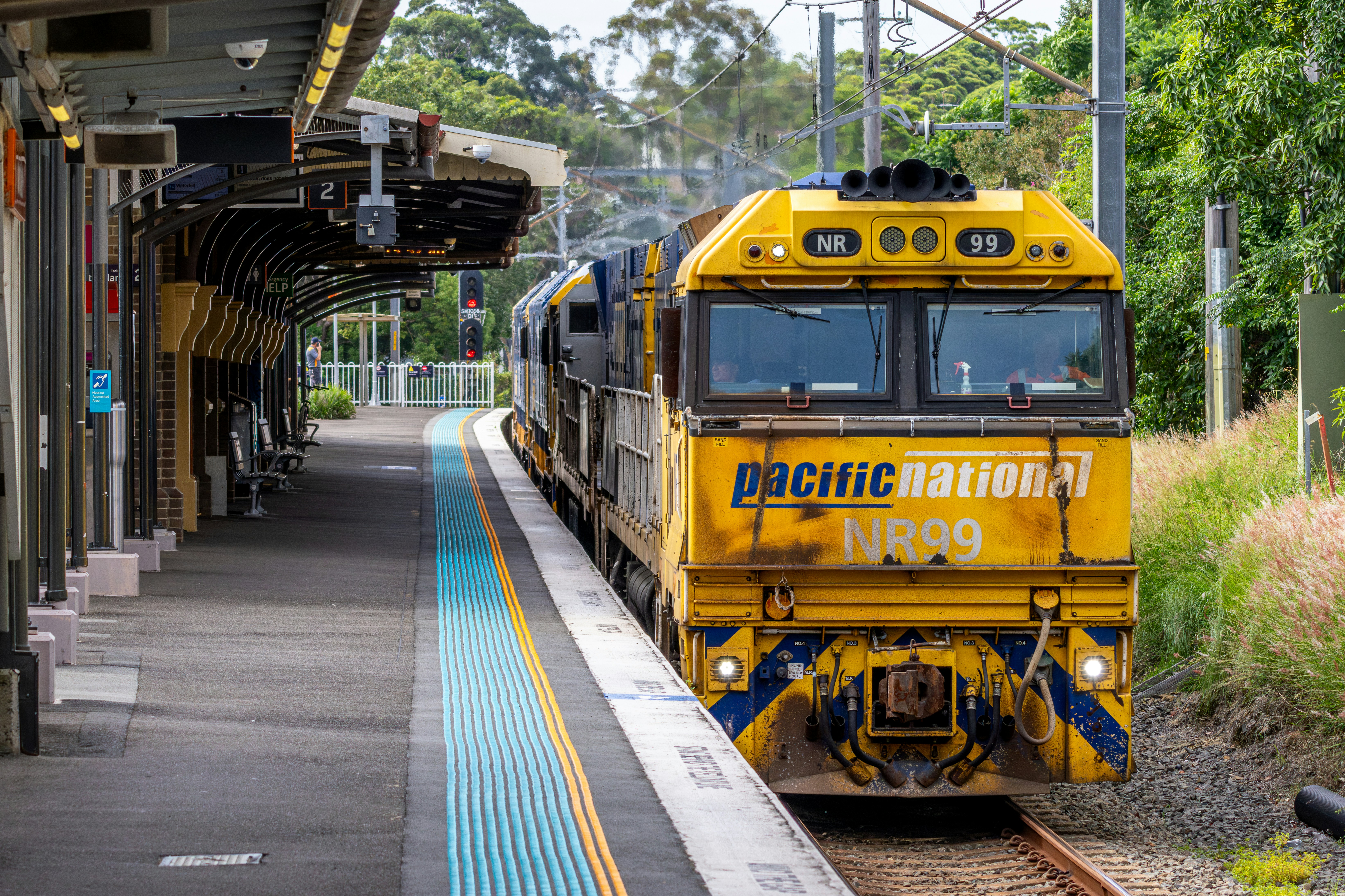Golden Locomotive at a Quiet Platform