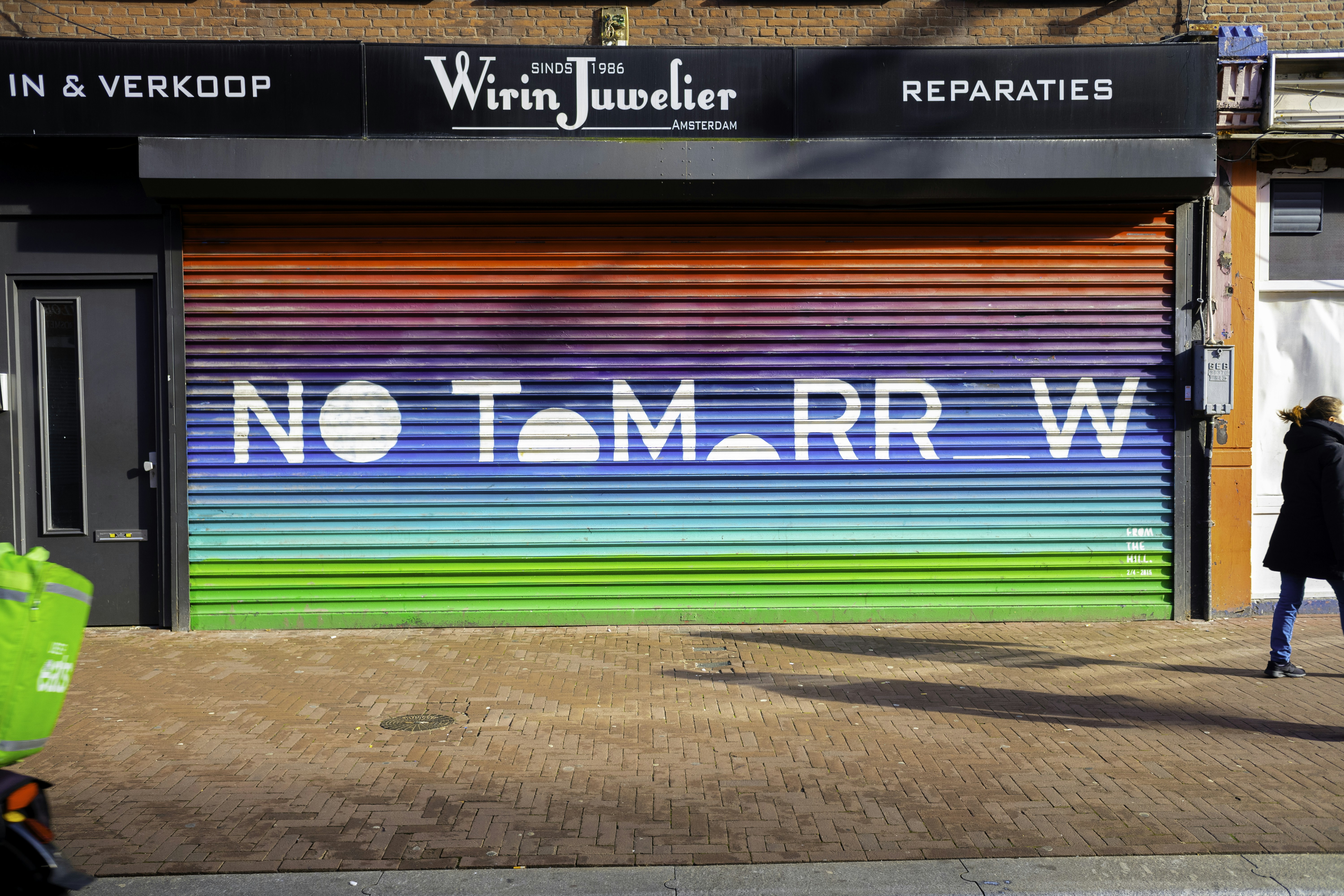 Rainbow Roller Door: A Window of Color Across the Street