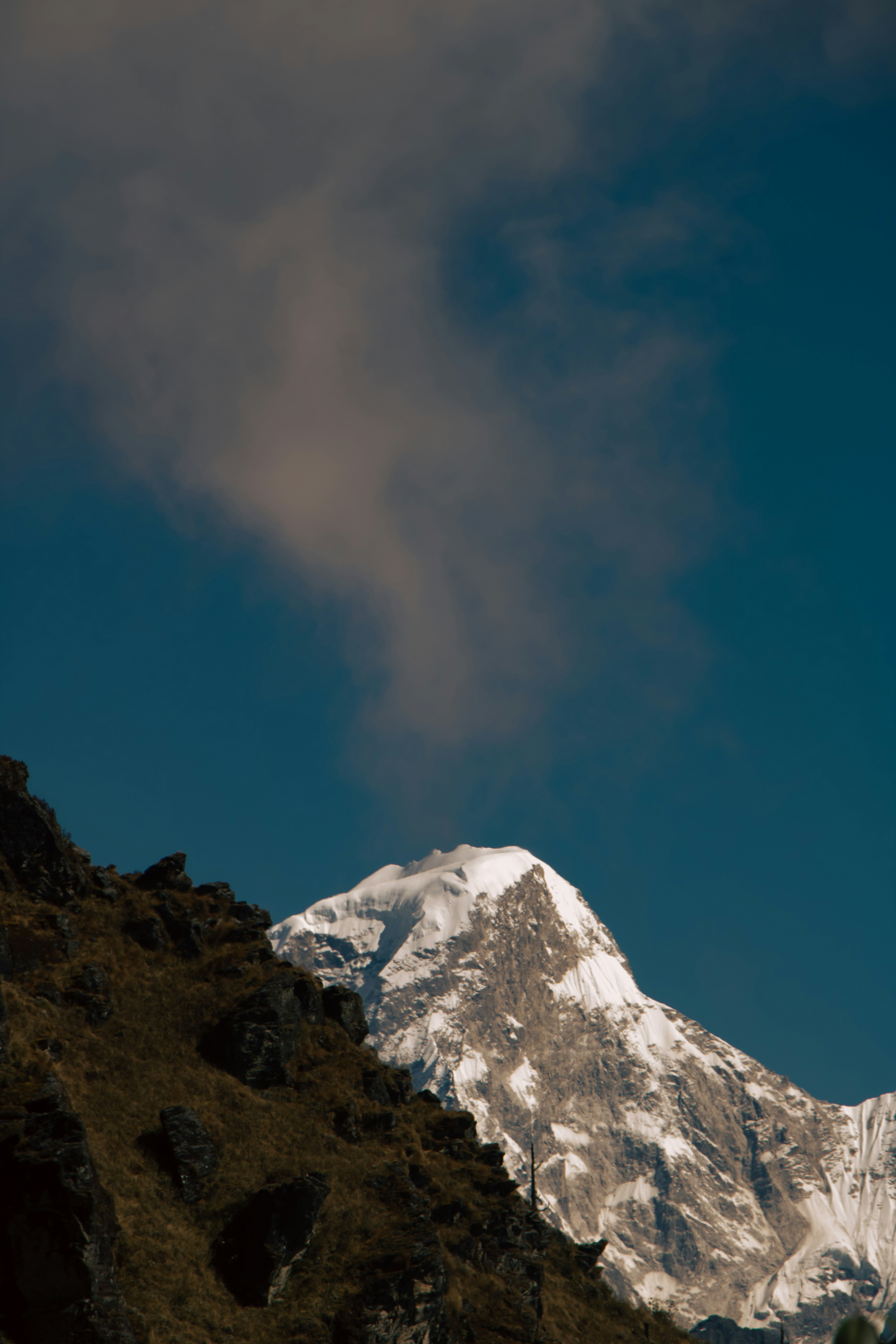 Crowned Peak Under a Clear Sky