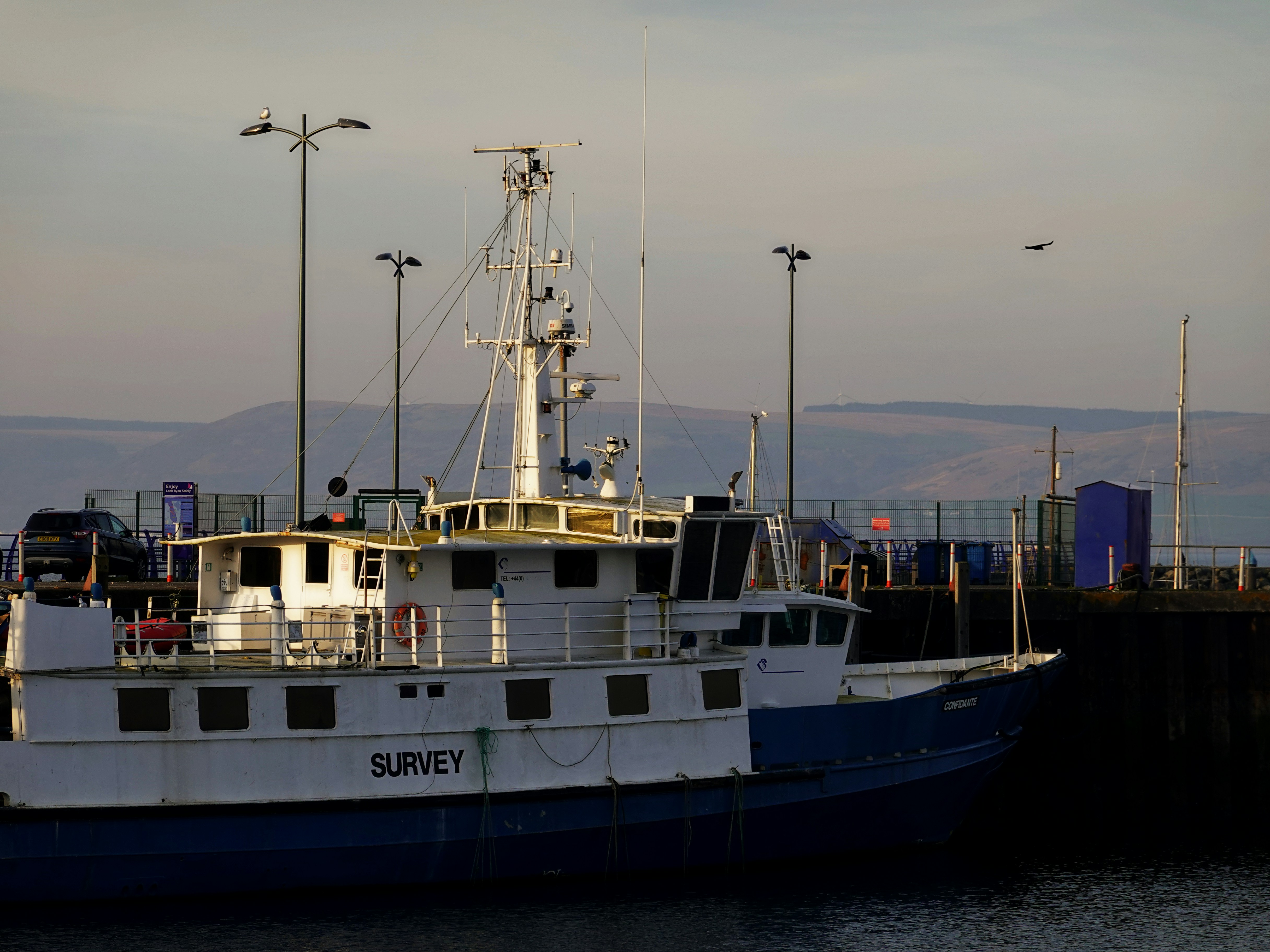 Harbor Vessel at Dusk: The Surveyor in Quiet Waters