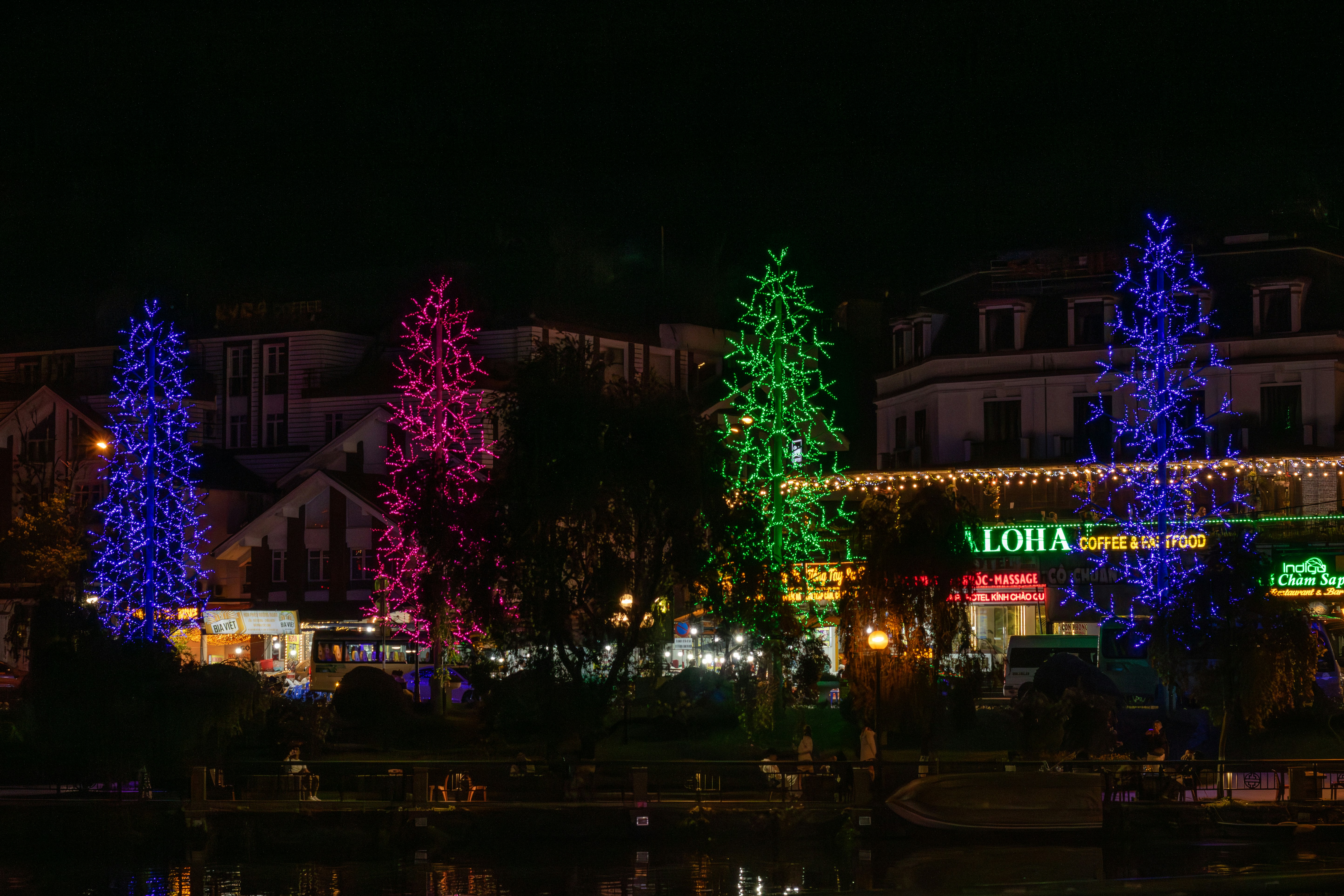 Neon Pines in the Night Bazaar