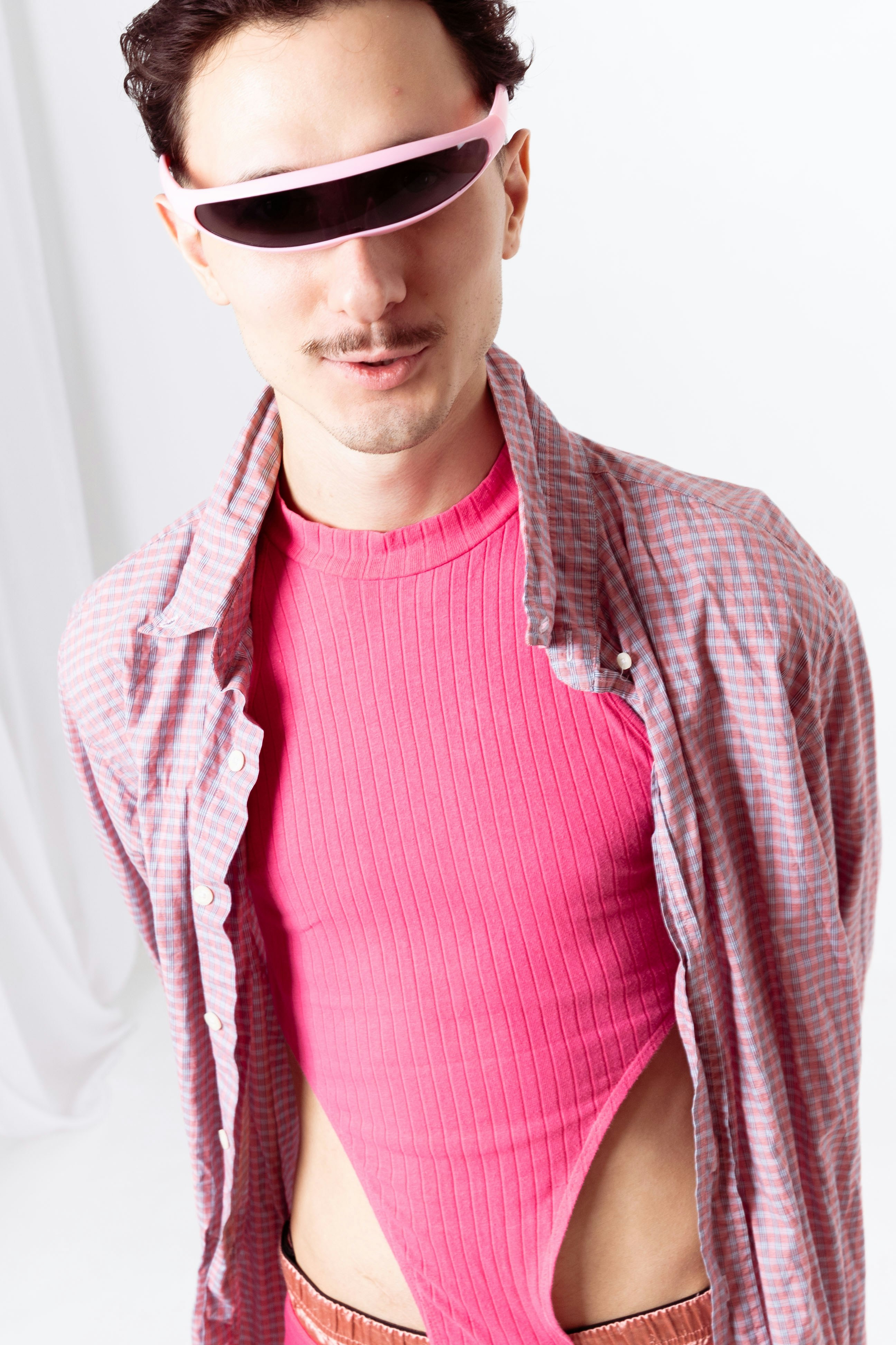 Retro Neon Glow: Shaped Silhouette in Pink