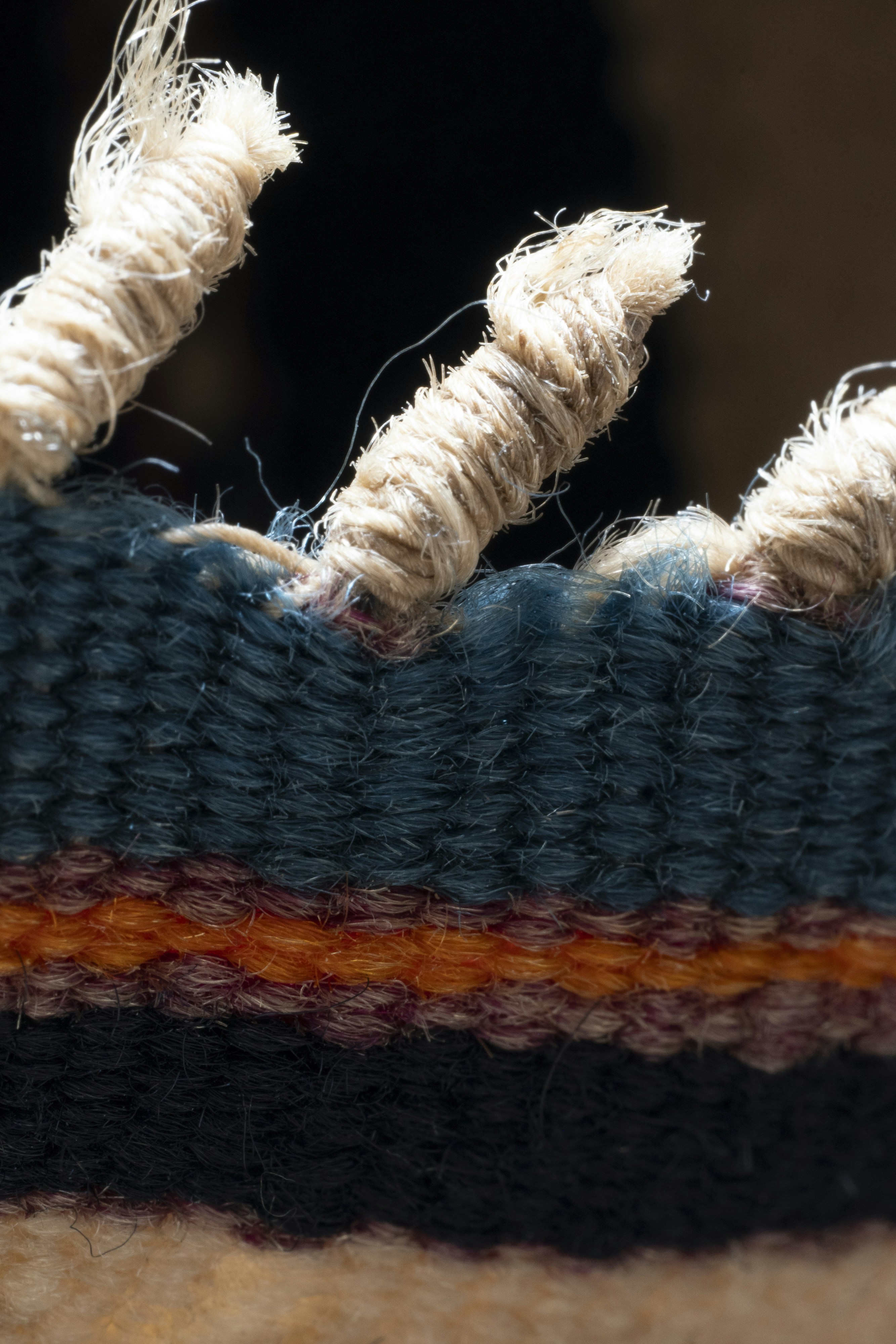 Frayed Indigo Treads: A Textile Macro Moment