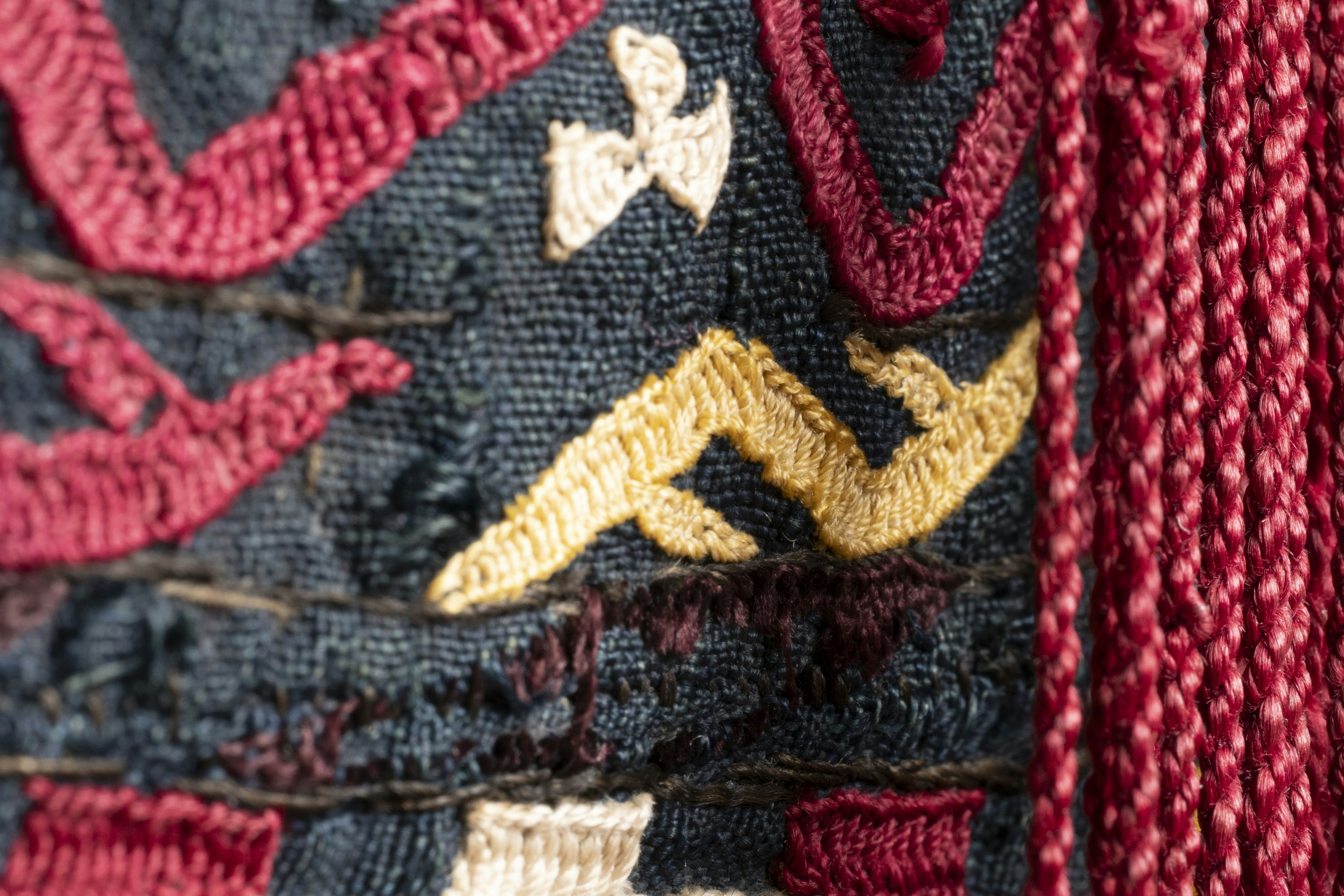 Ornate Textile Tessellations: Close-Up on Embroidered Weave