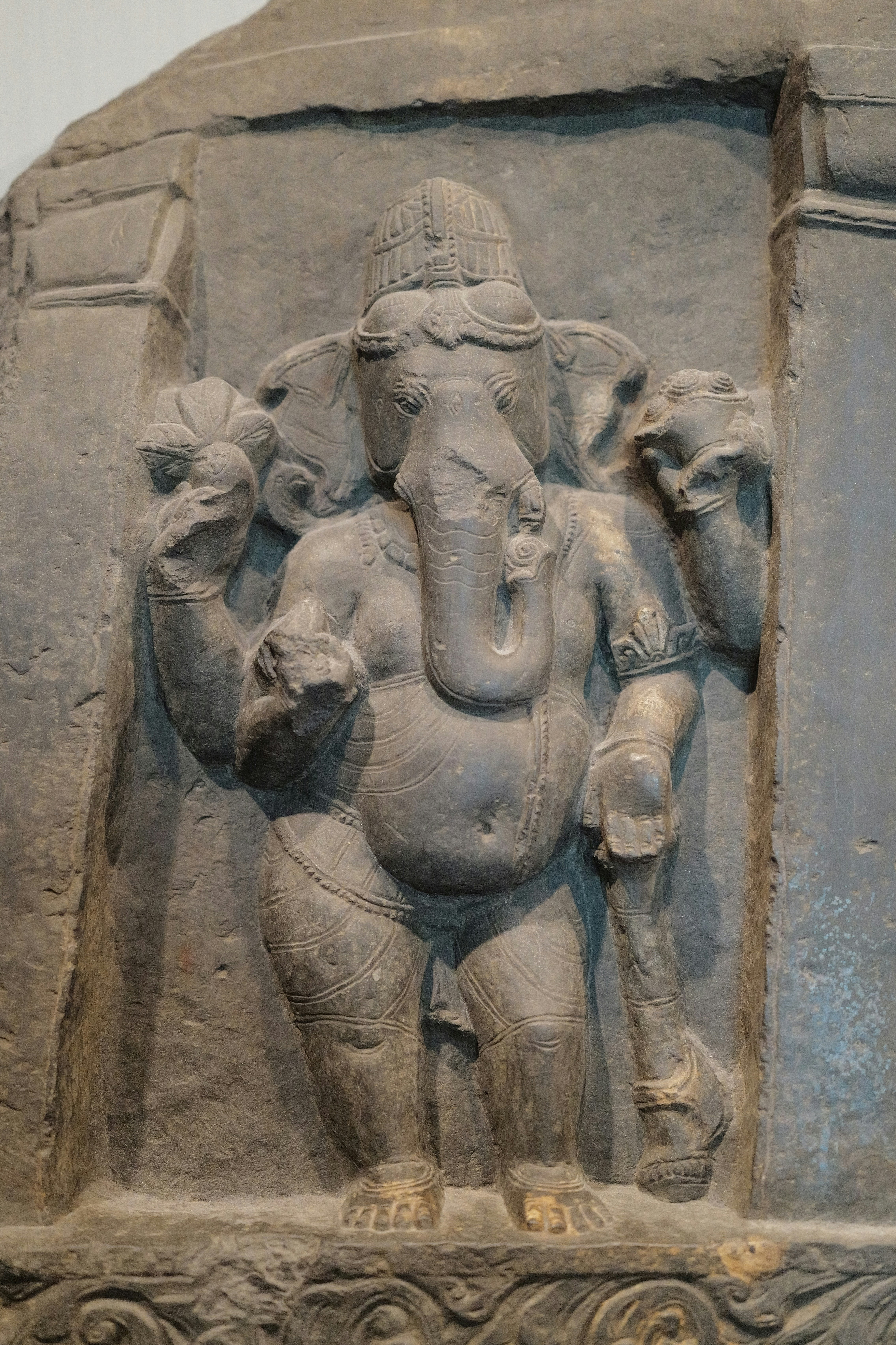 Stone Ganesh: Calm Strength Carved in Bas-Relief