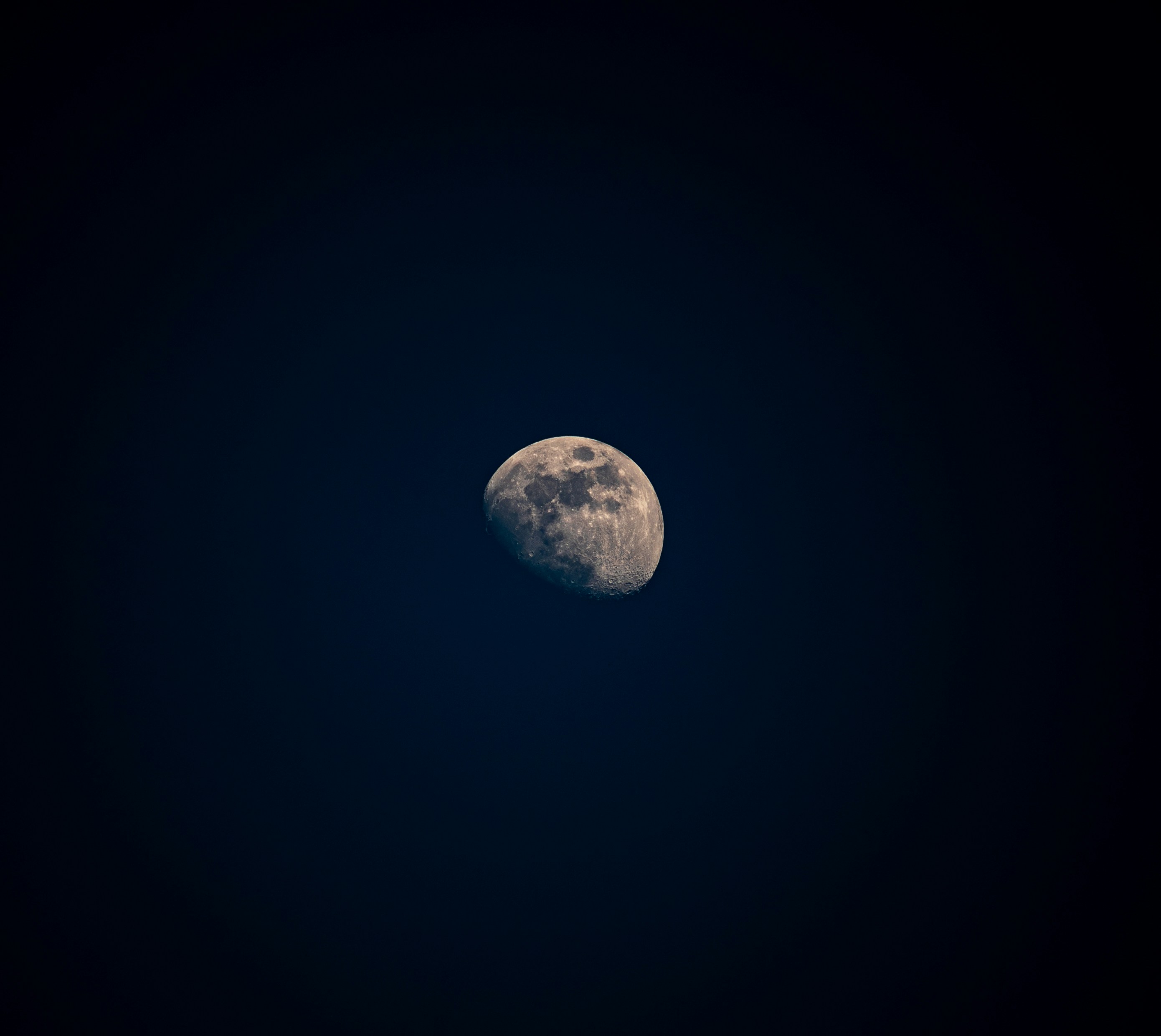 Lone Moon in Deep Indigo