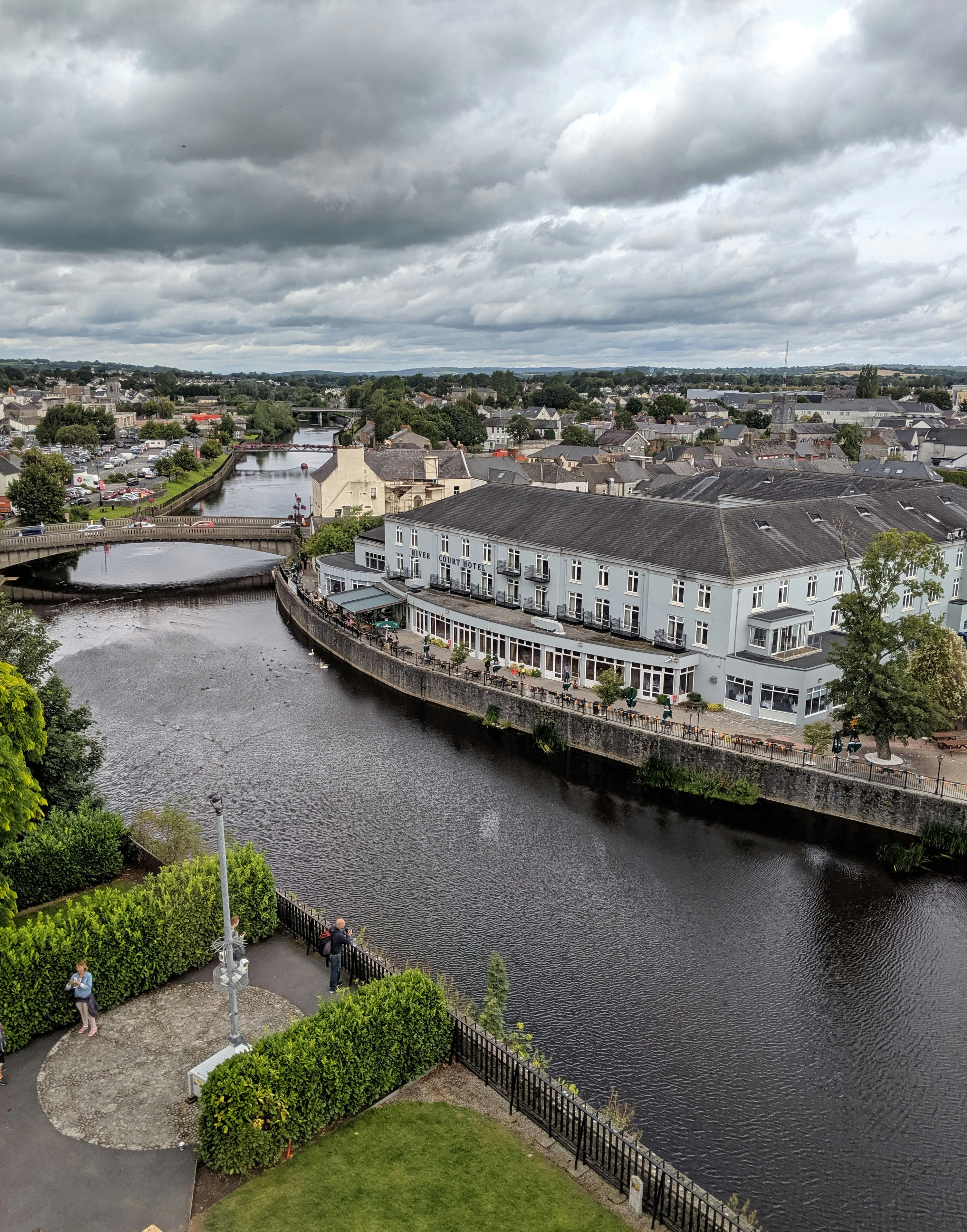 Riverside Terrace Crescent: A Quiet town Framed by Clouded Skies