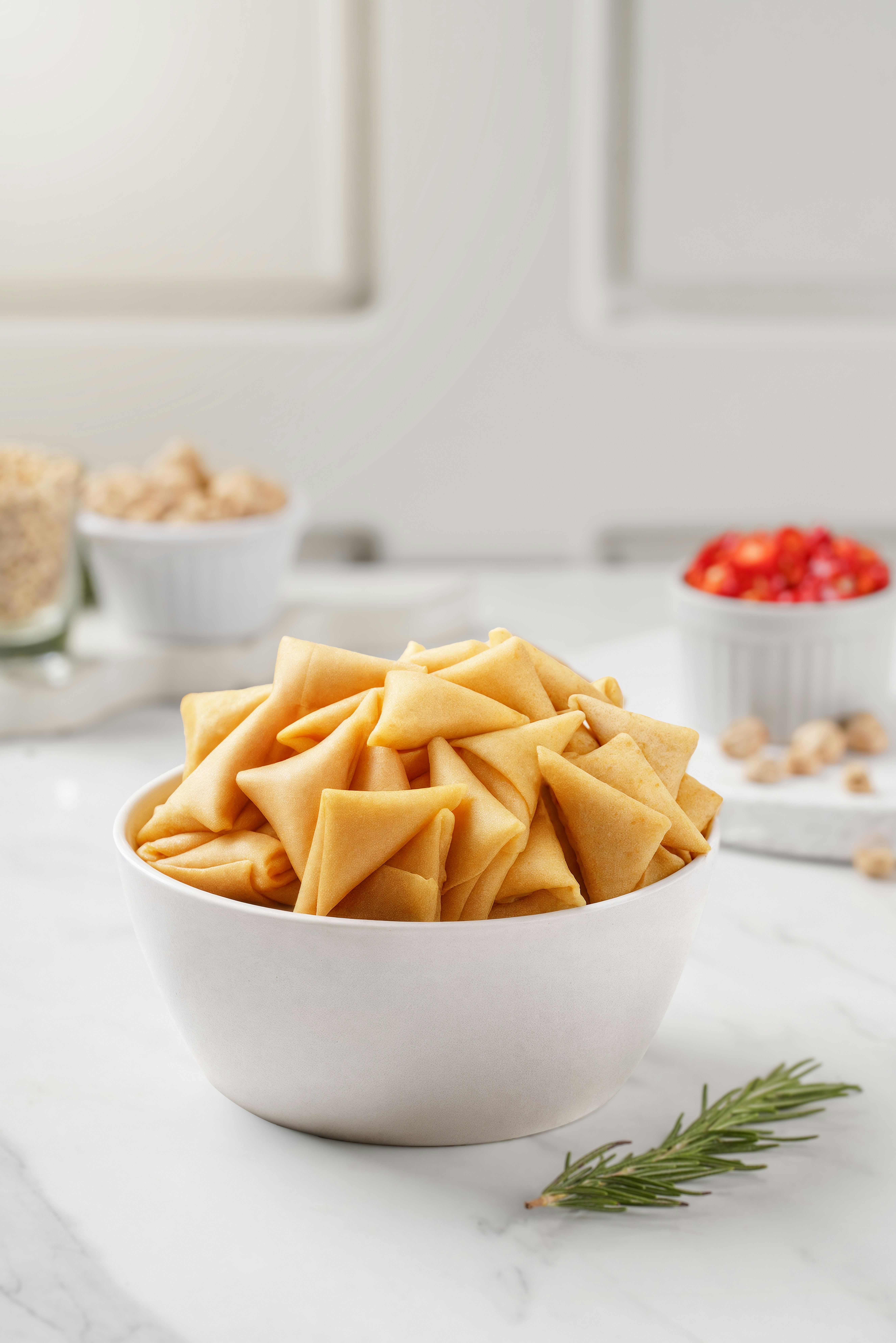 Golden Pyramids in a Marble Kitchen