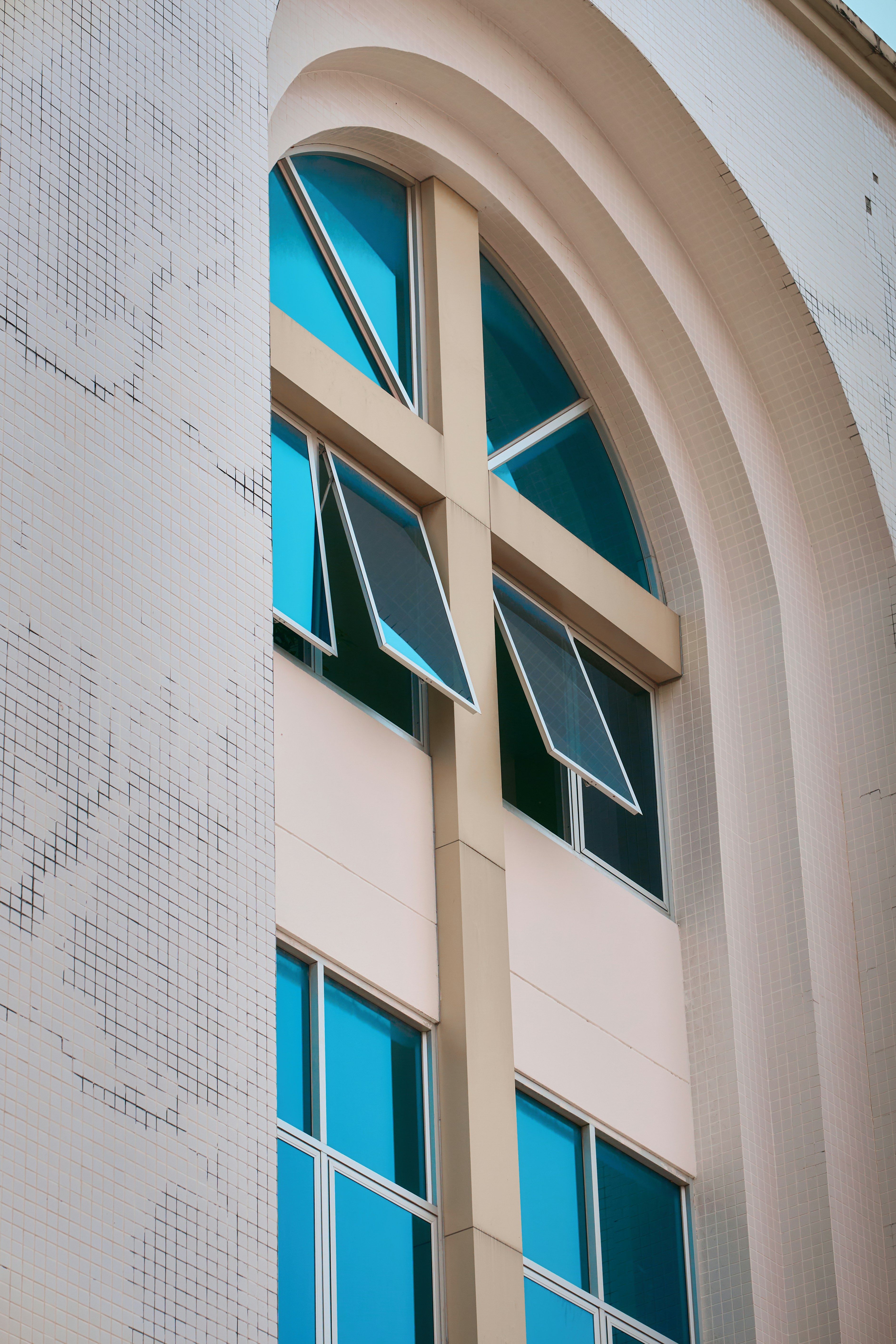 Arched Facade in Colorful Geometry
