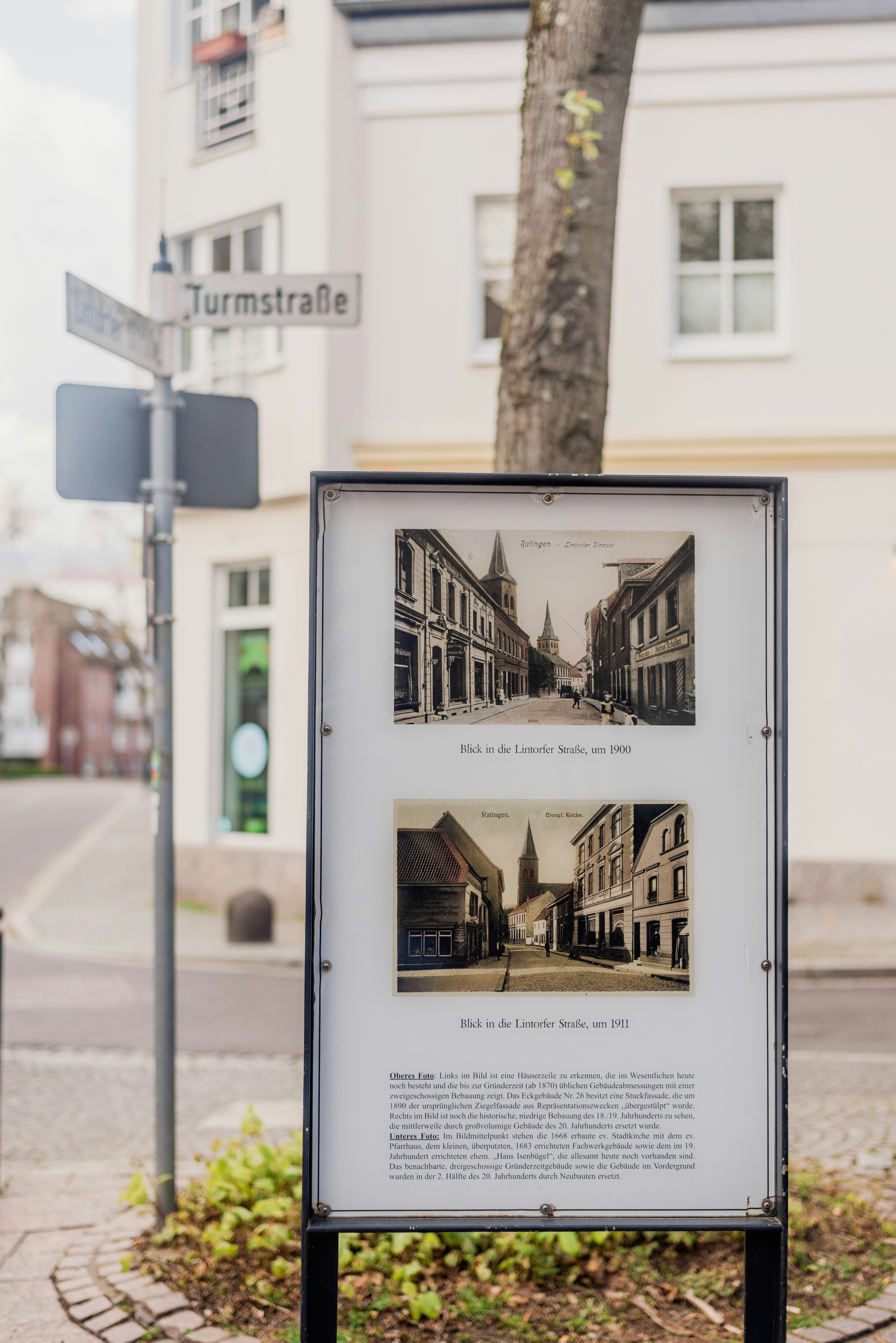 Historic Street-View Panel Framed by a Gentle Street Corner
