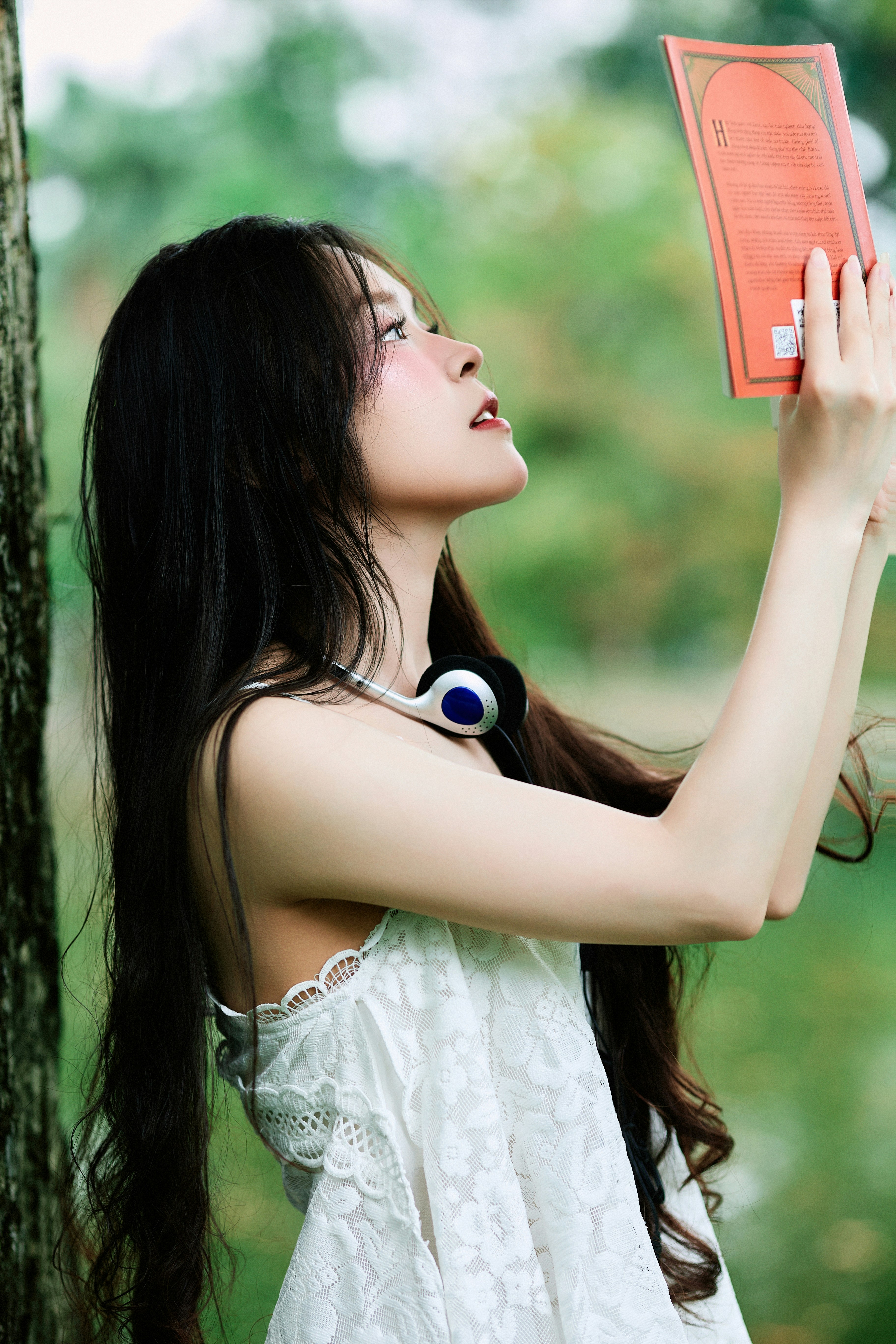 Portrait of a Reader: Echoes of Light in a Quiet Park