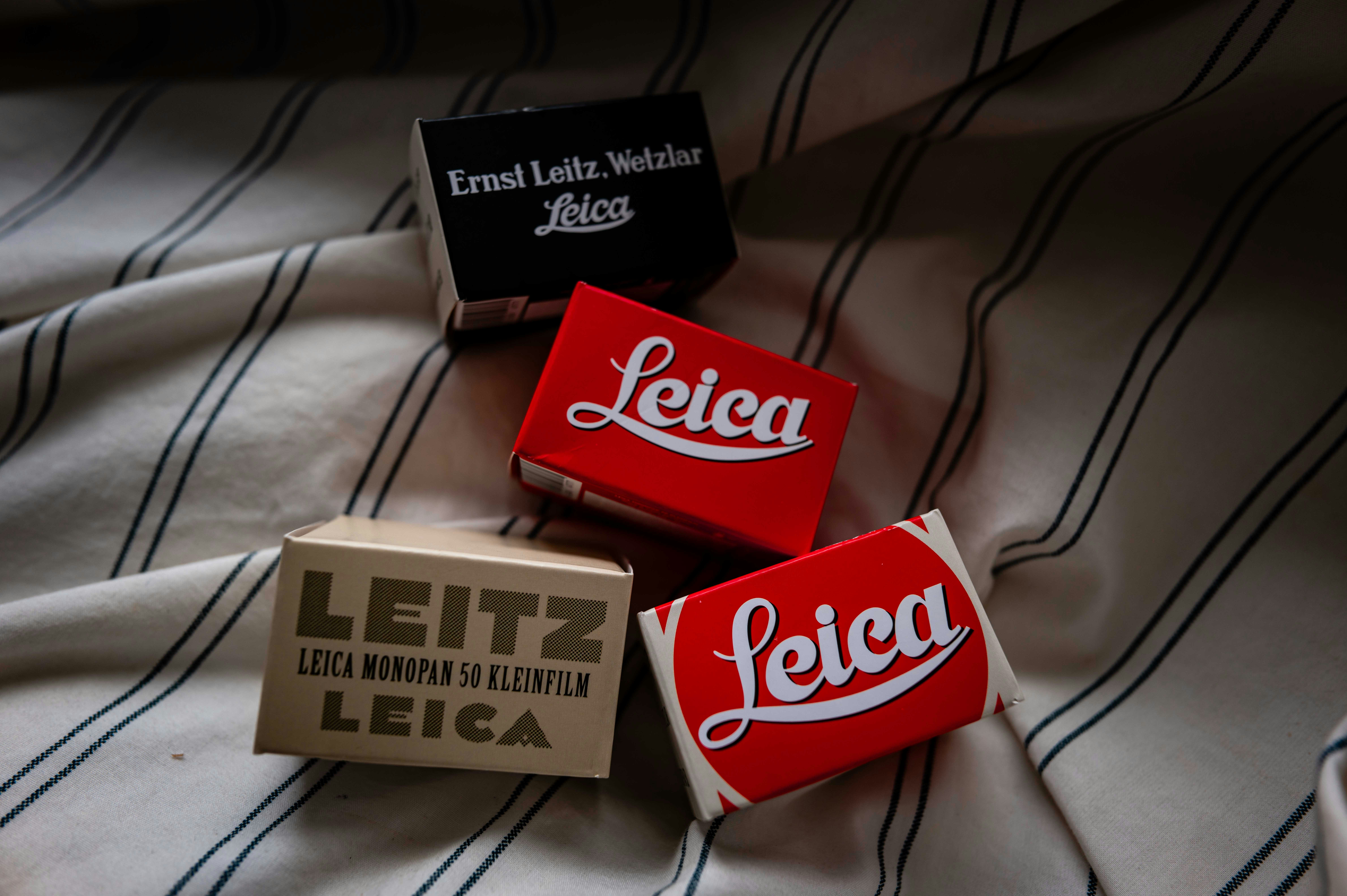 Leica Logos on a Quiet Bedside Scatter