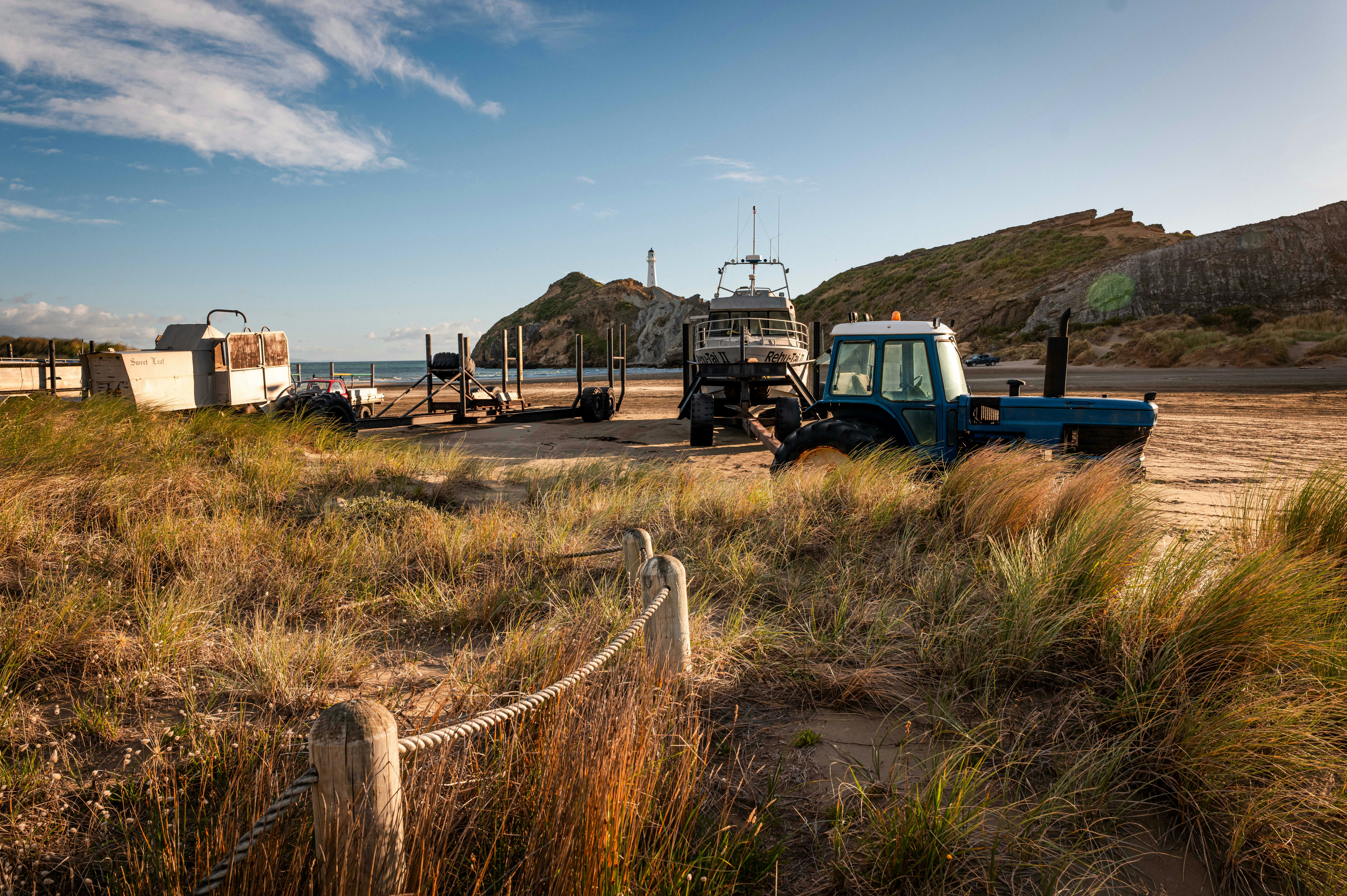 Dune Trail to the Quiet Harbor Boats