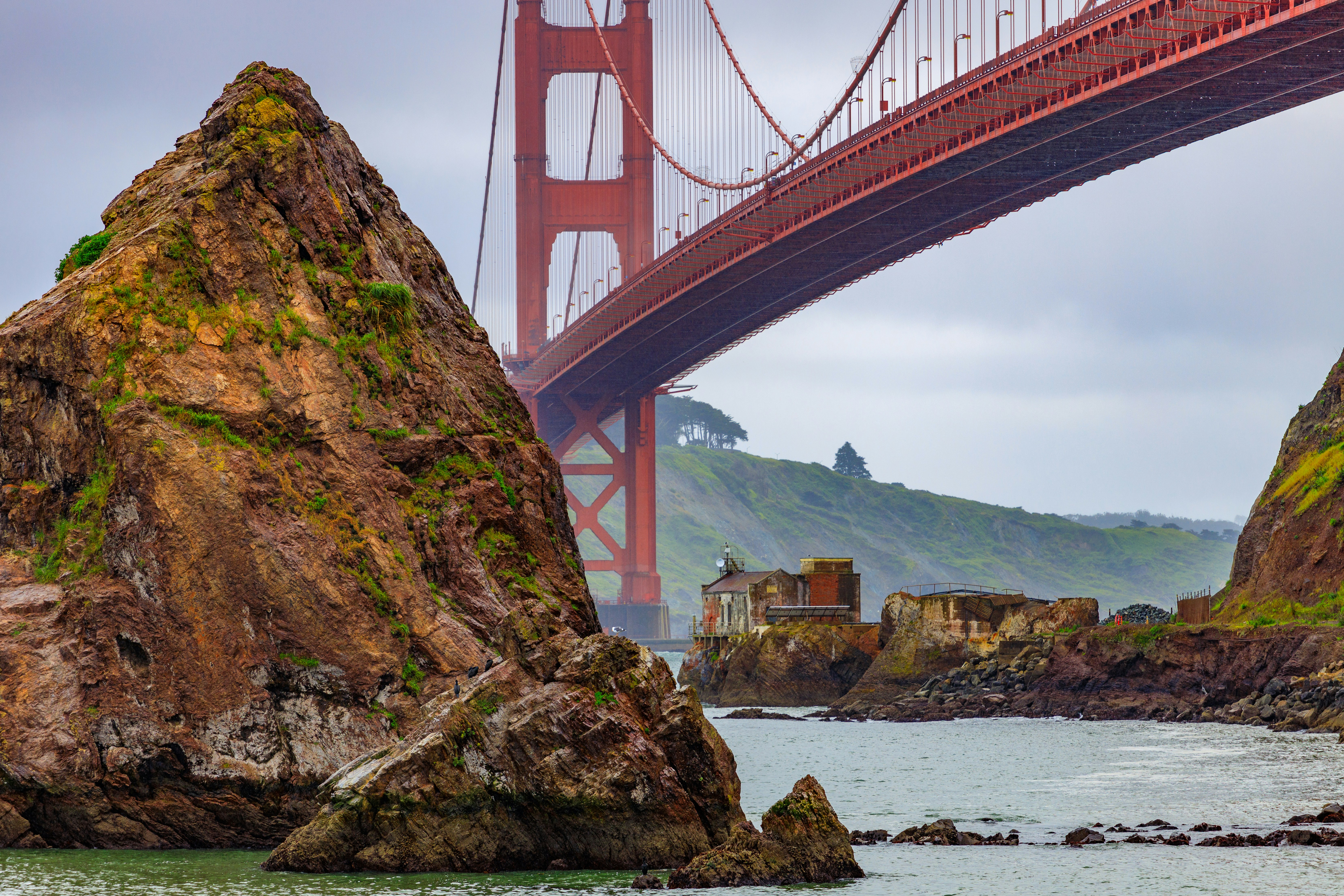 Rocks, Bridge, and Ocean Light: A San Francisco Vista