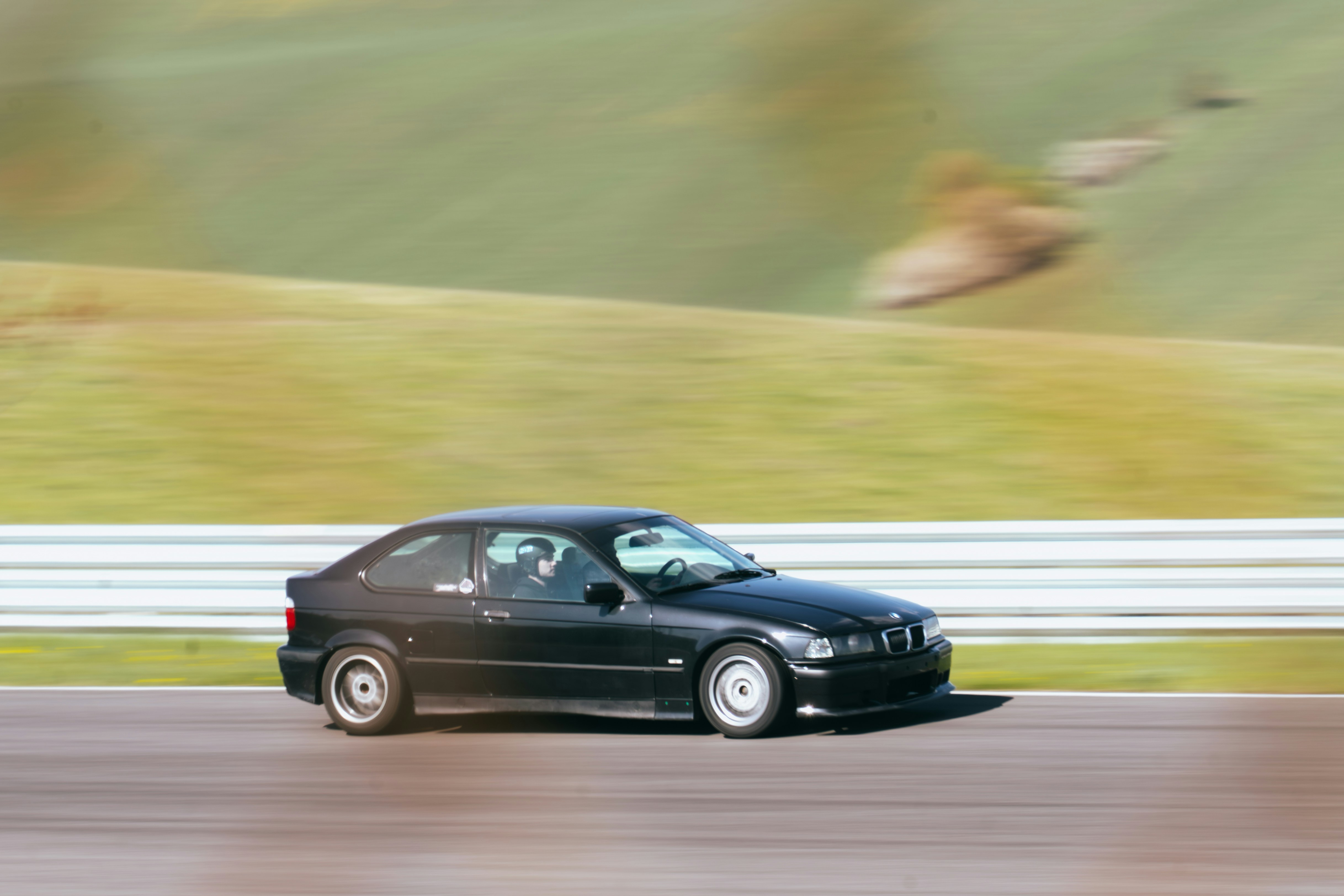 Blurred Velocity: A Black Drift Coupe in Motion