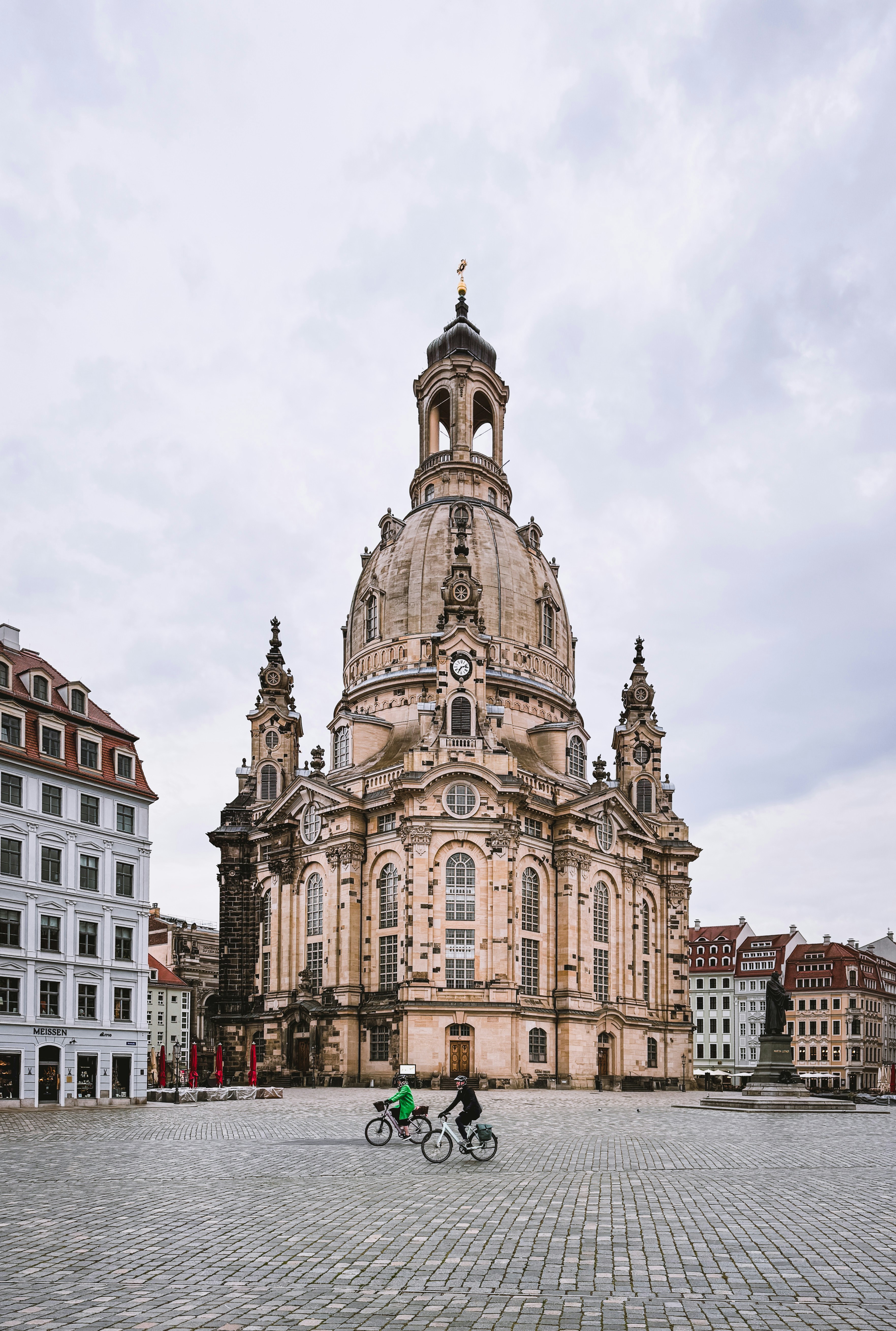 Baroque Cathedral Rising Over a Cobblestone Square