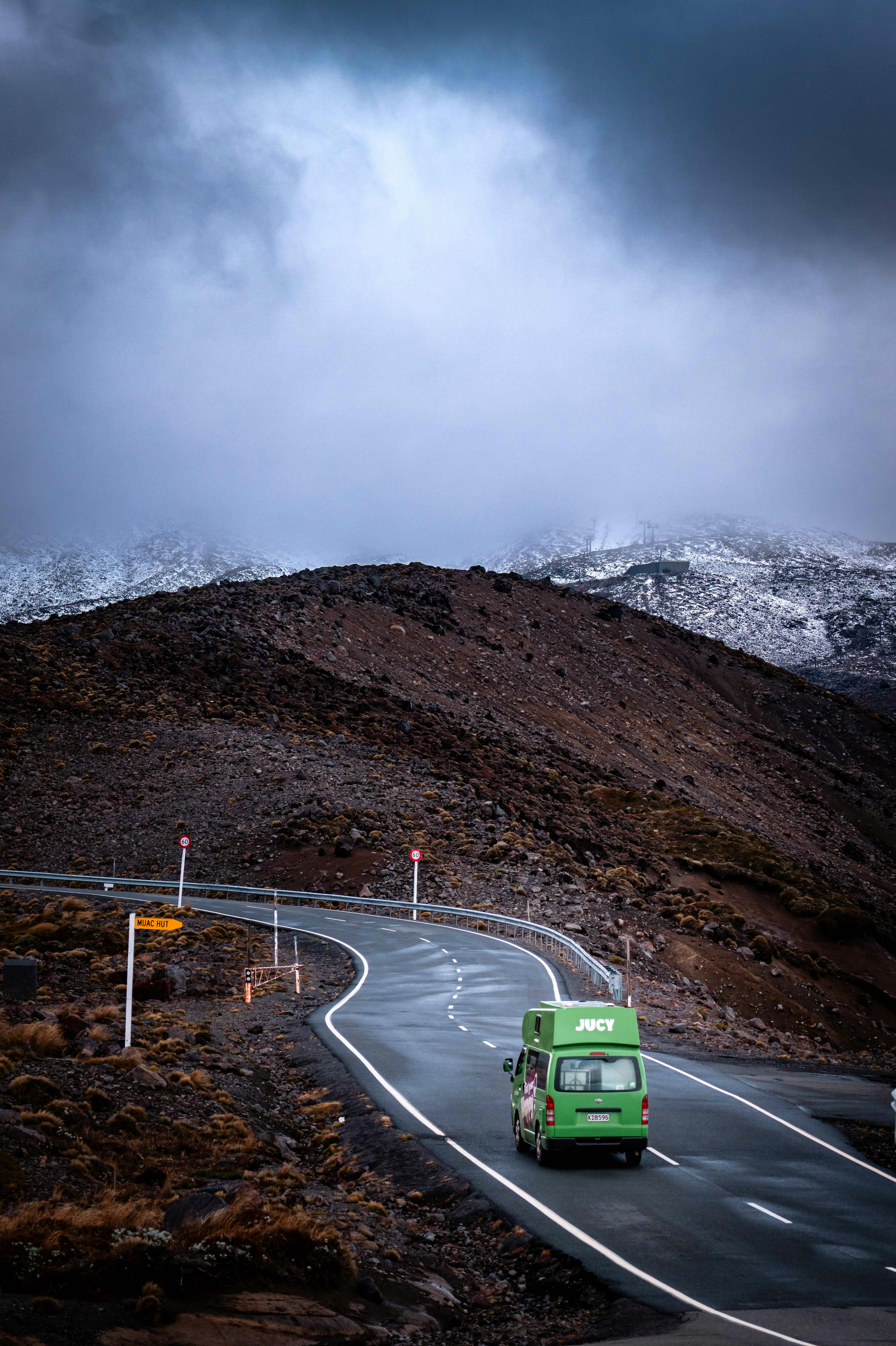 Curved Road into a Stormy Ridge