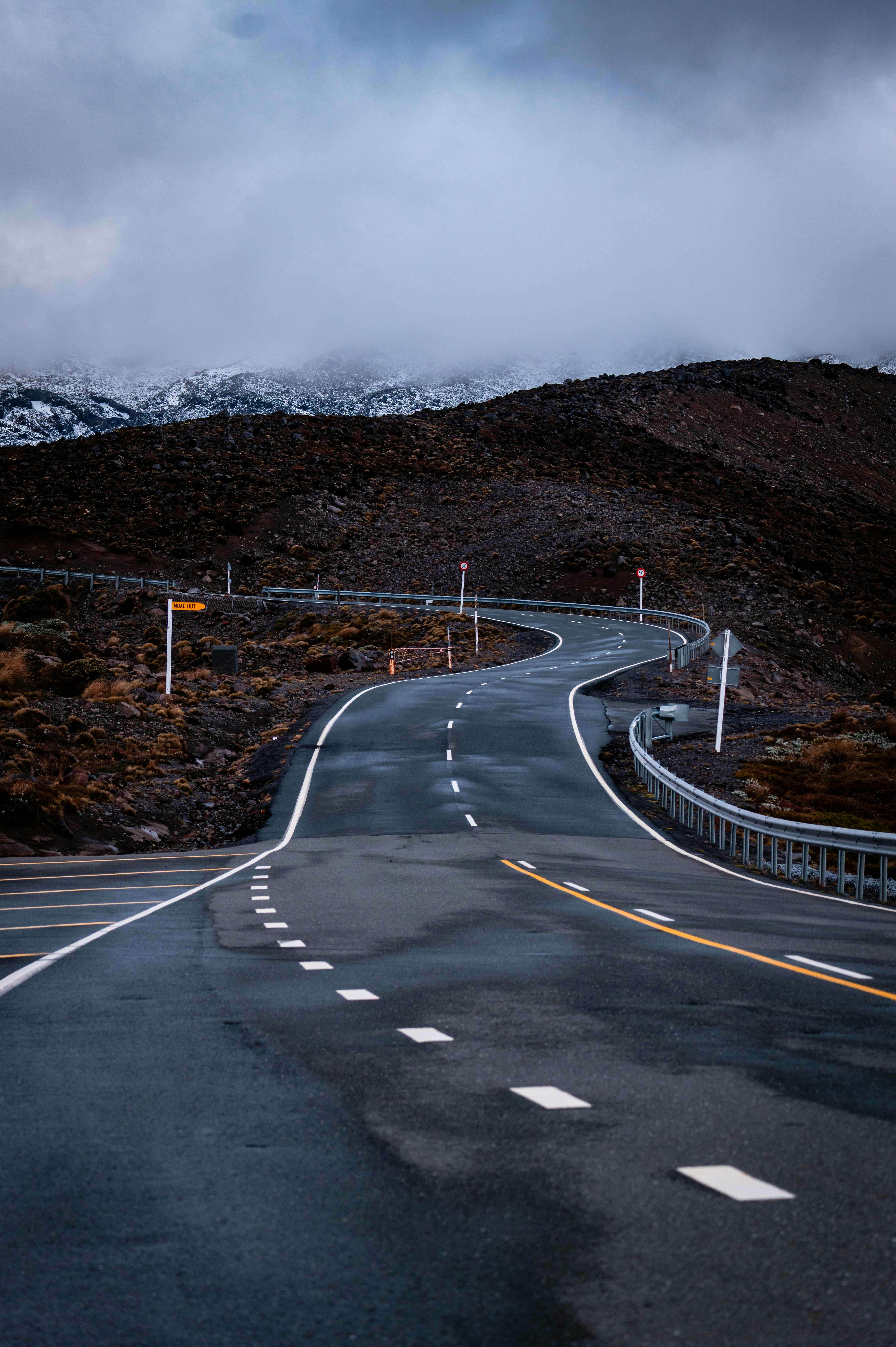 Winding Alpine Road Carves Through Volcanic Terrain
