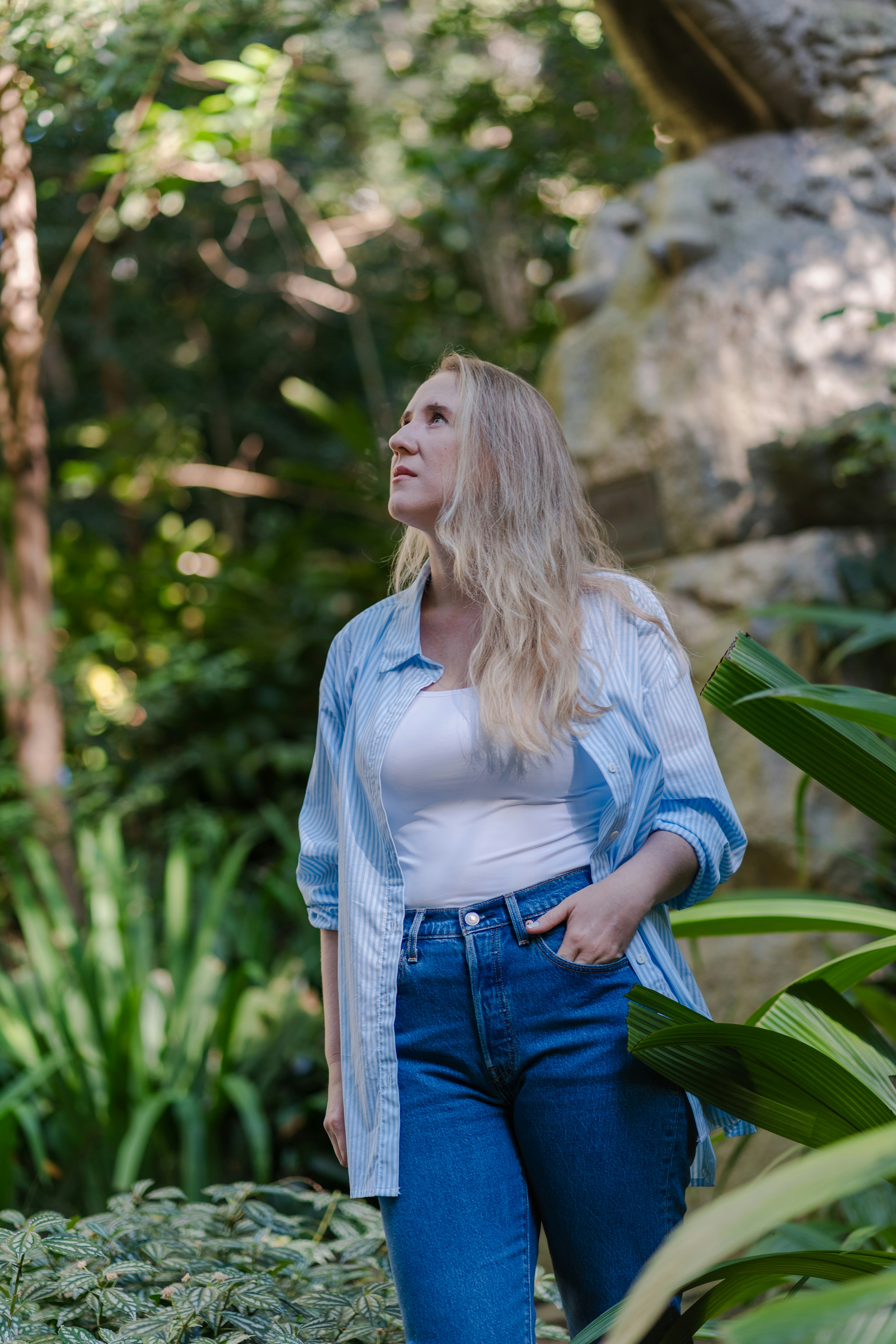 Casual Portrait in a Lush Garden Oasis