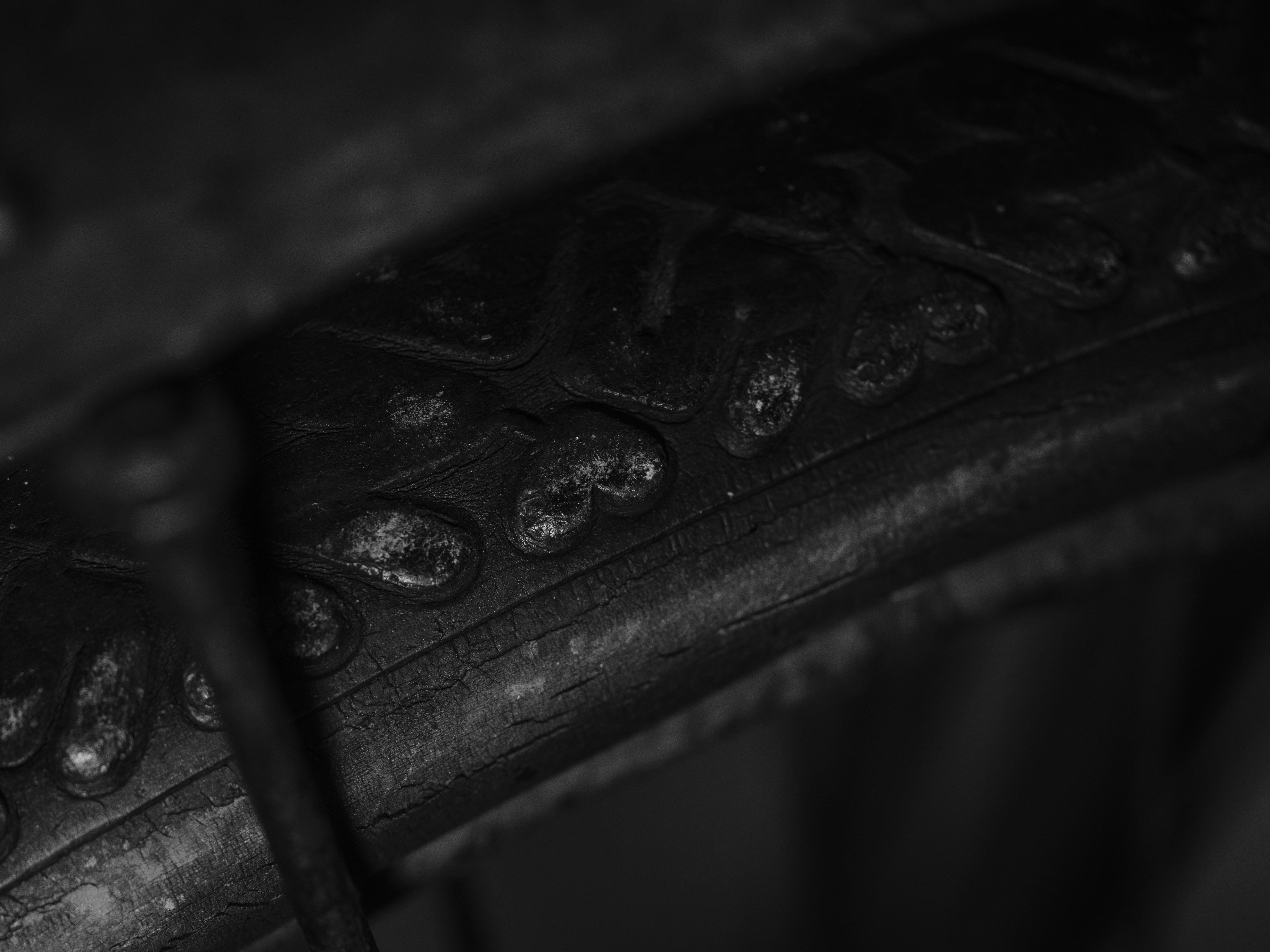 Tread and Texture: A Close-Up of a Weathered Tire