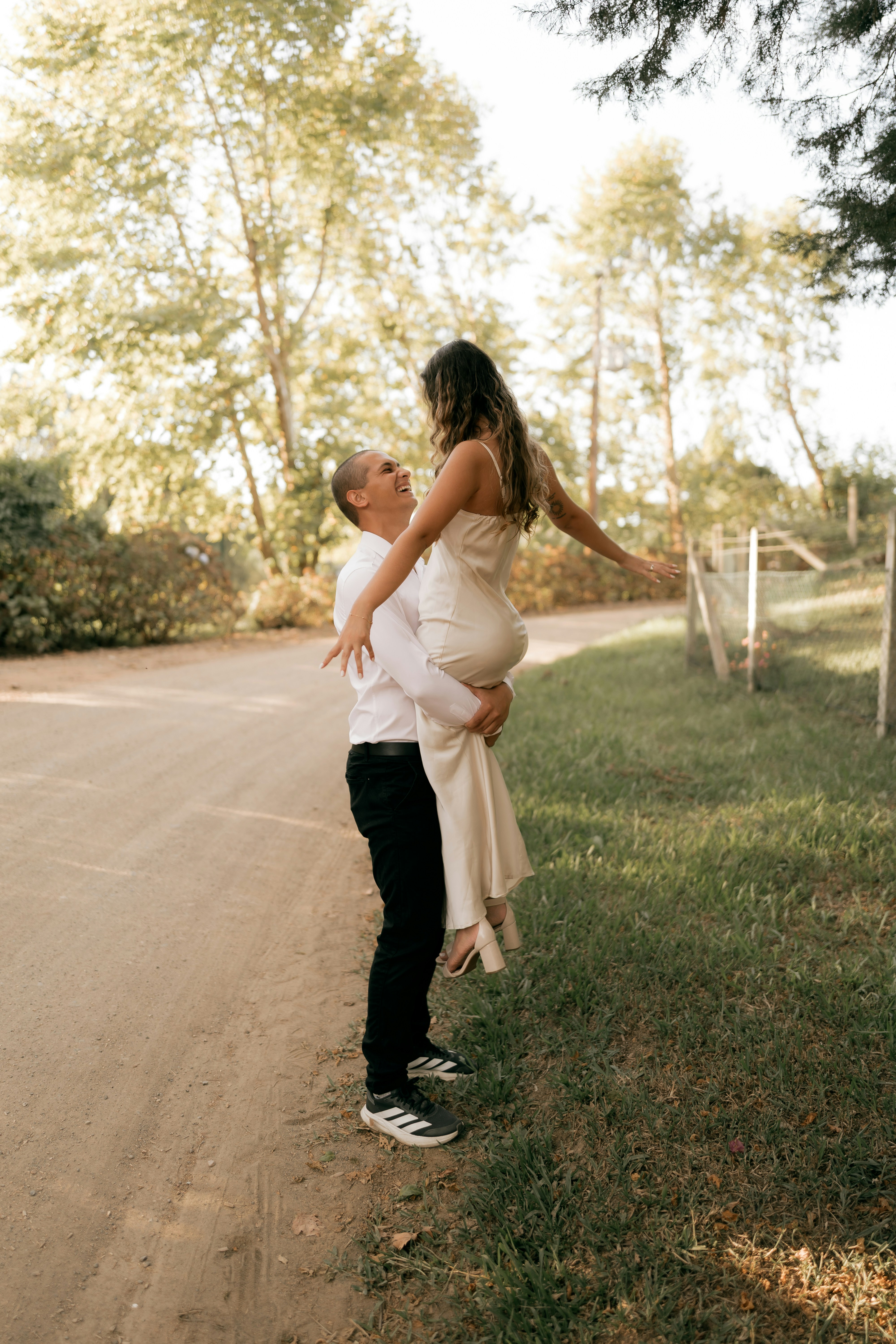 Dance of a June Moment: Laughter in a Sunlit Lane