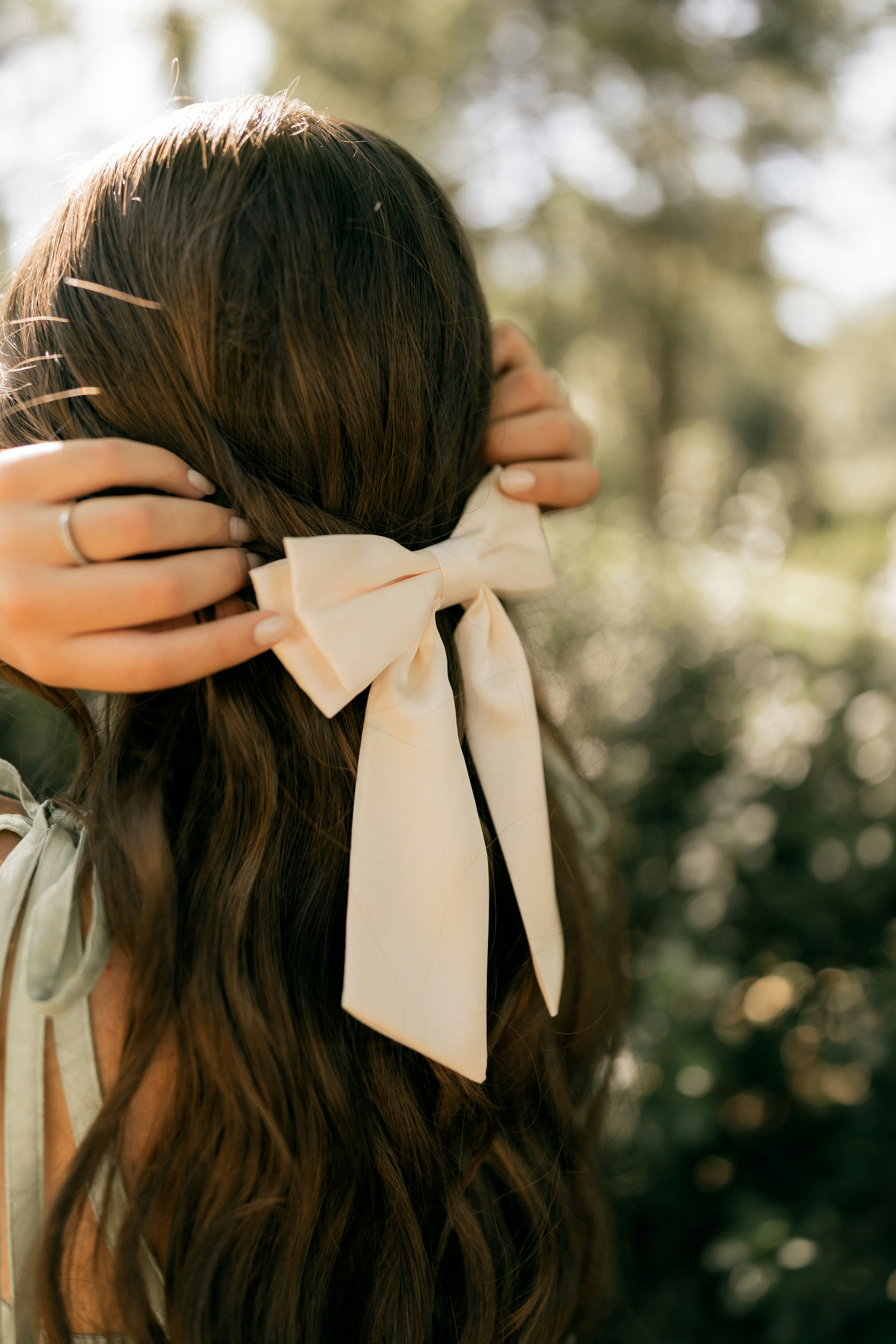 Ribboned Secret: A Quiet Back of the Head Portrait