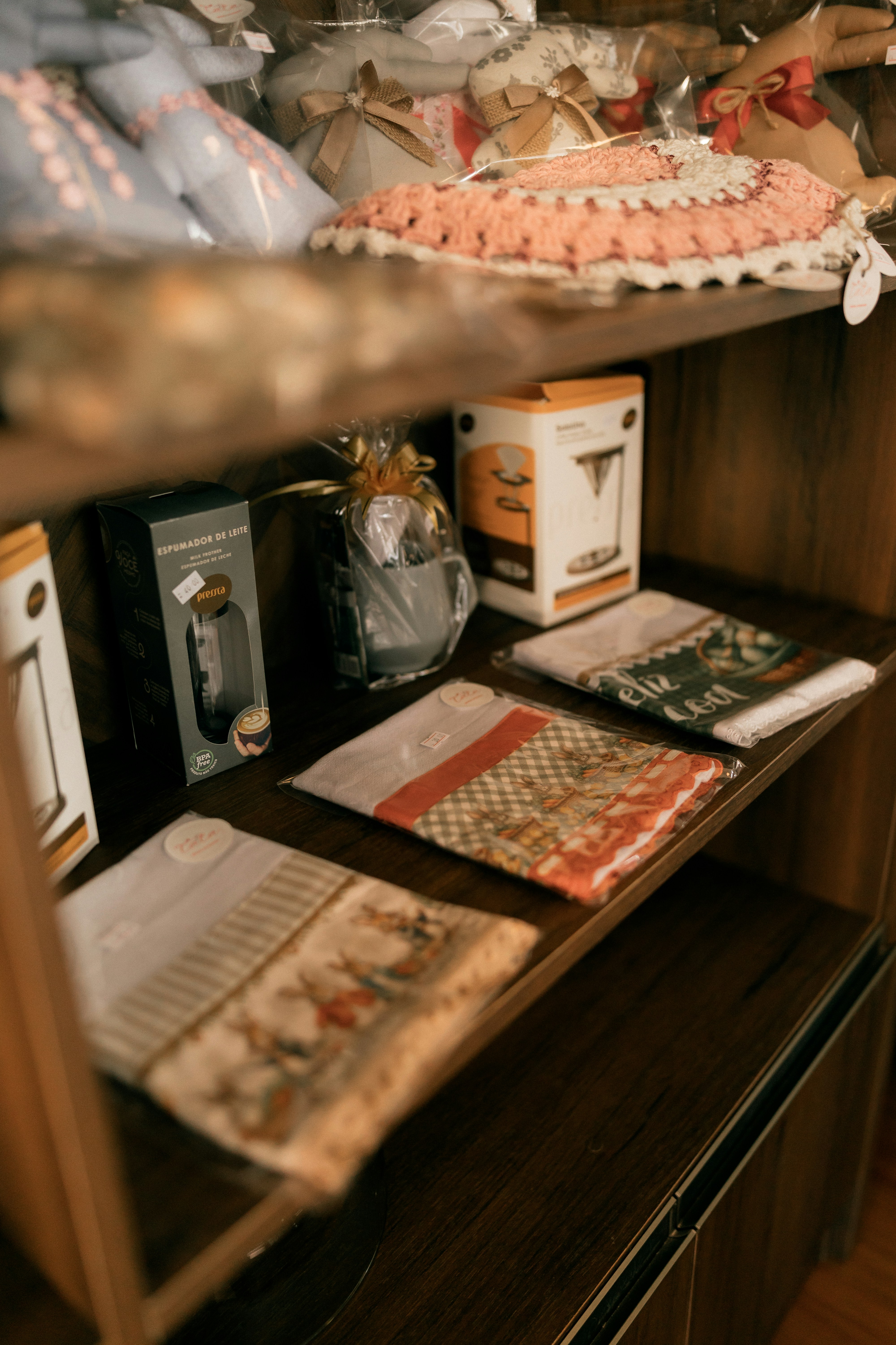 Quiet Display: Handmade Treats on a Wooden Shelf
