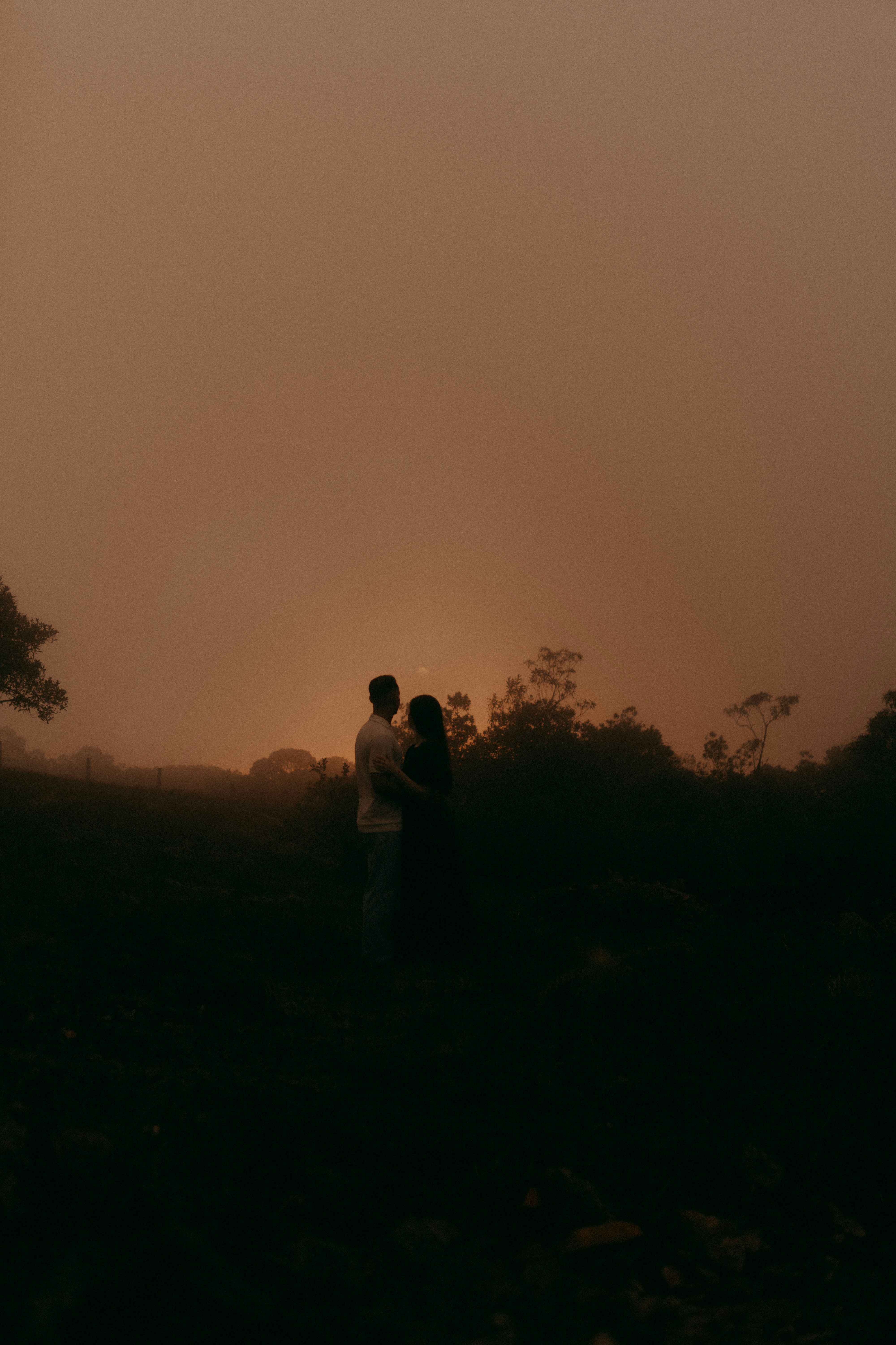 Embrace at Dusk: Quiet Horizon Between Two Souls