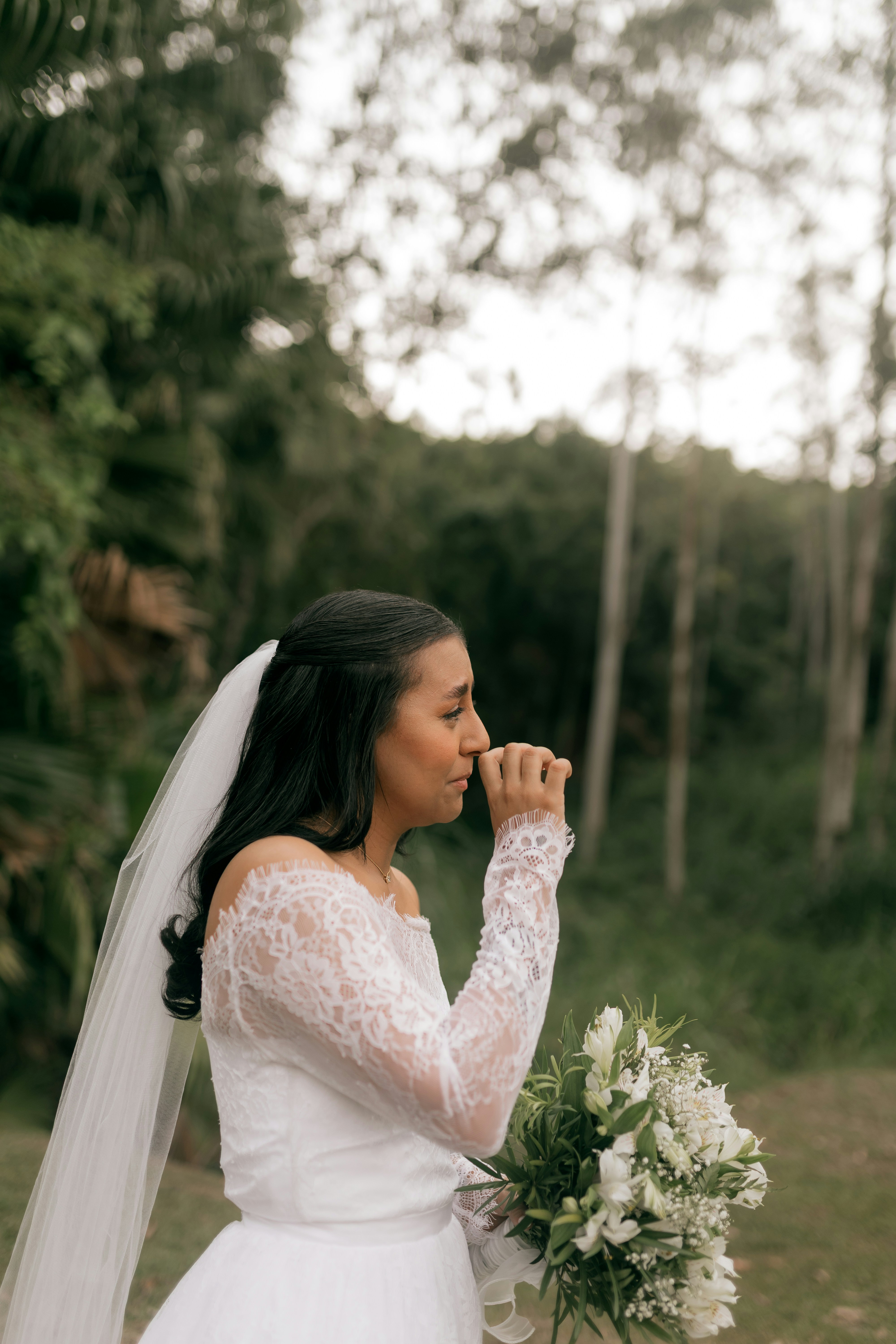 Veil of Lace: A Bride in Quiet Contemplation