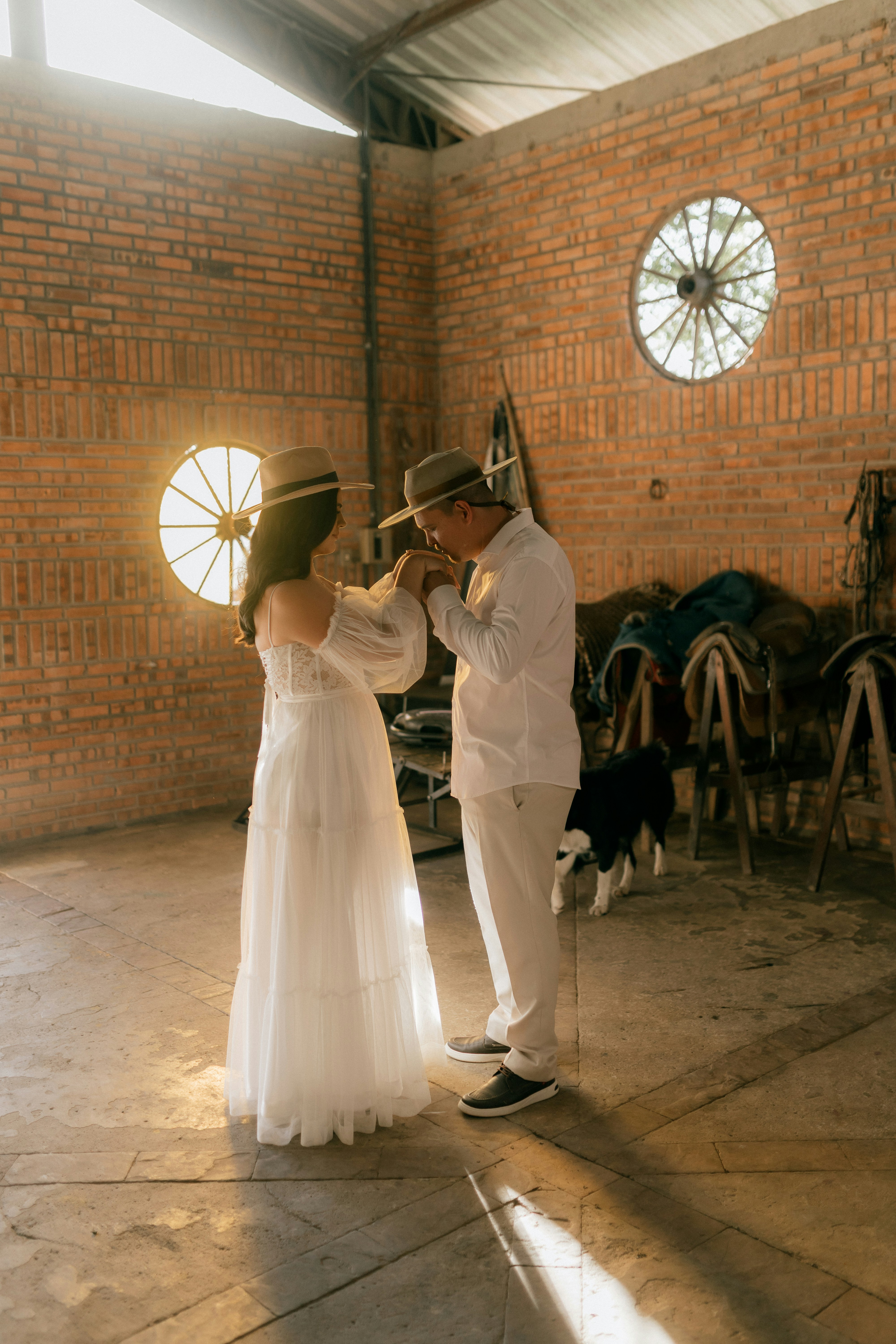 Whispered Vows in a Brick Studio