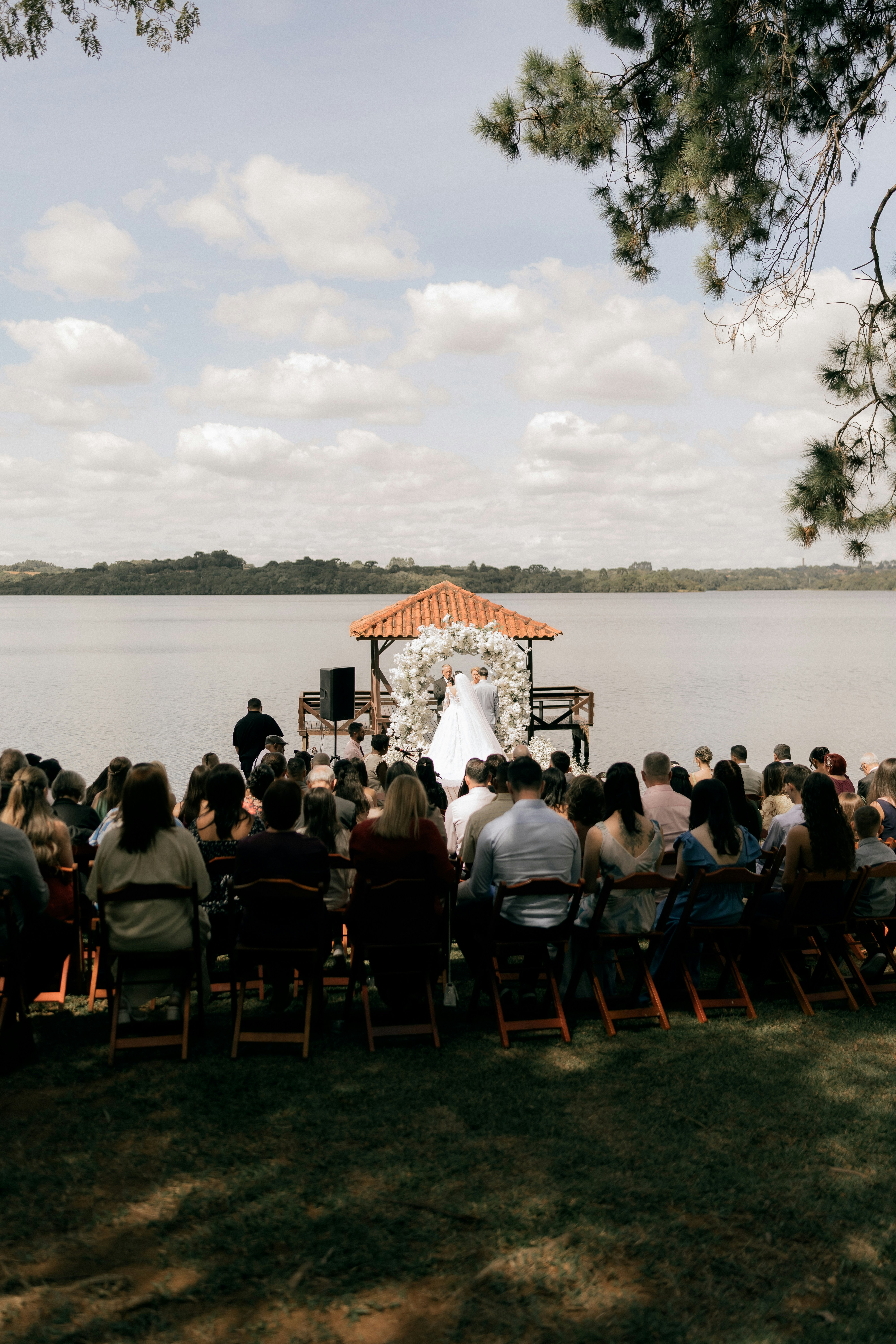 Serenade by the Lake: A Quiet Wedding Beneath the Gabled Arbor