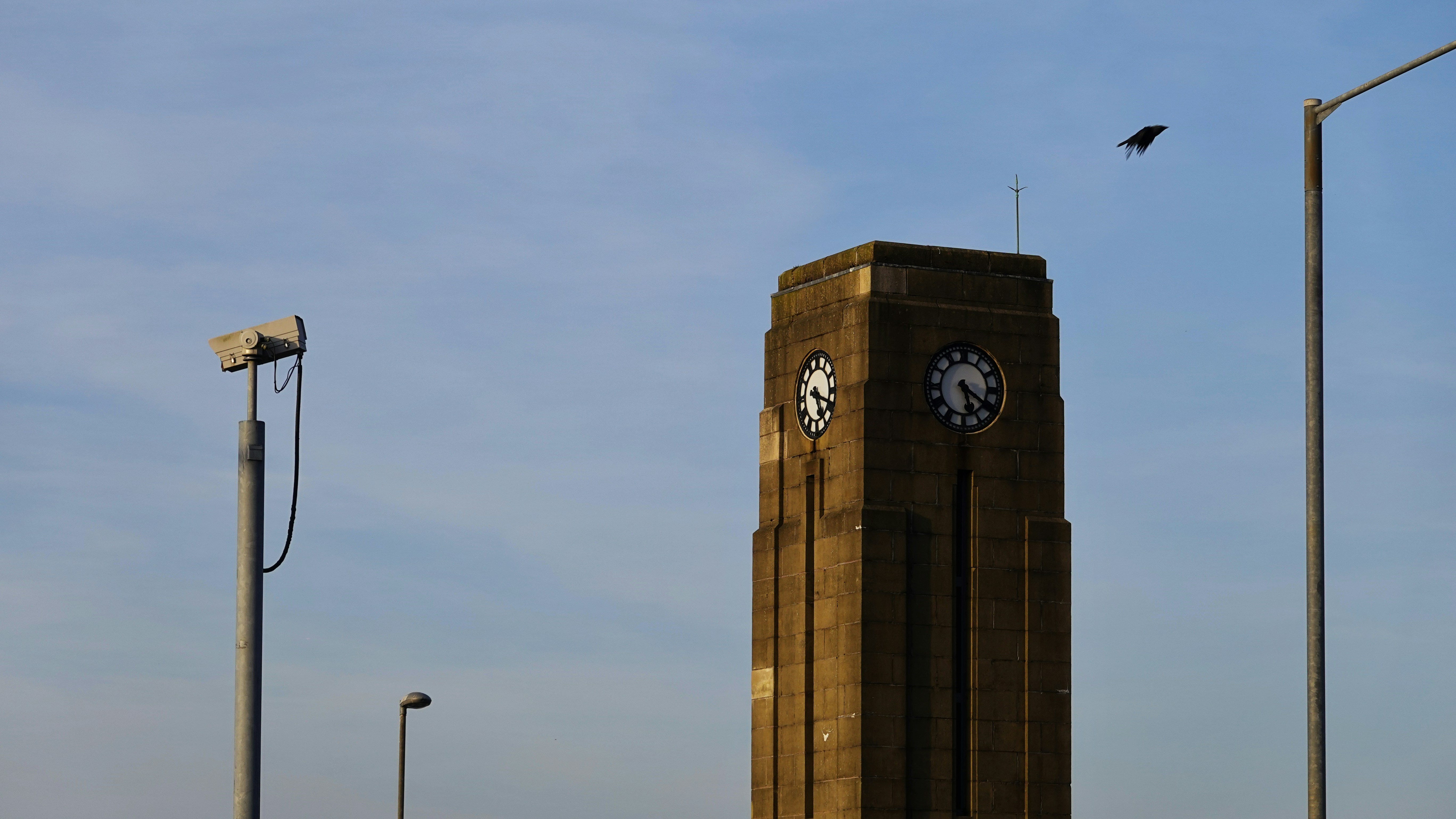 Clocktower Vista Under a Wide Sky