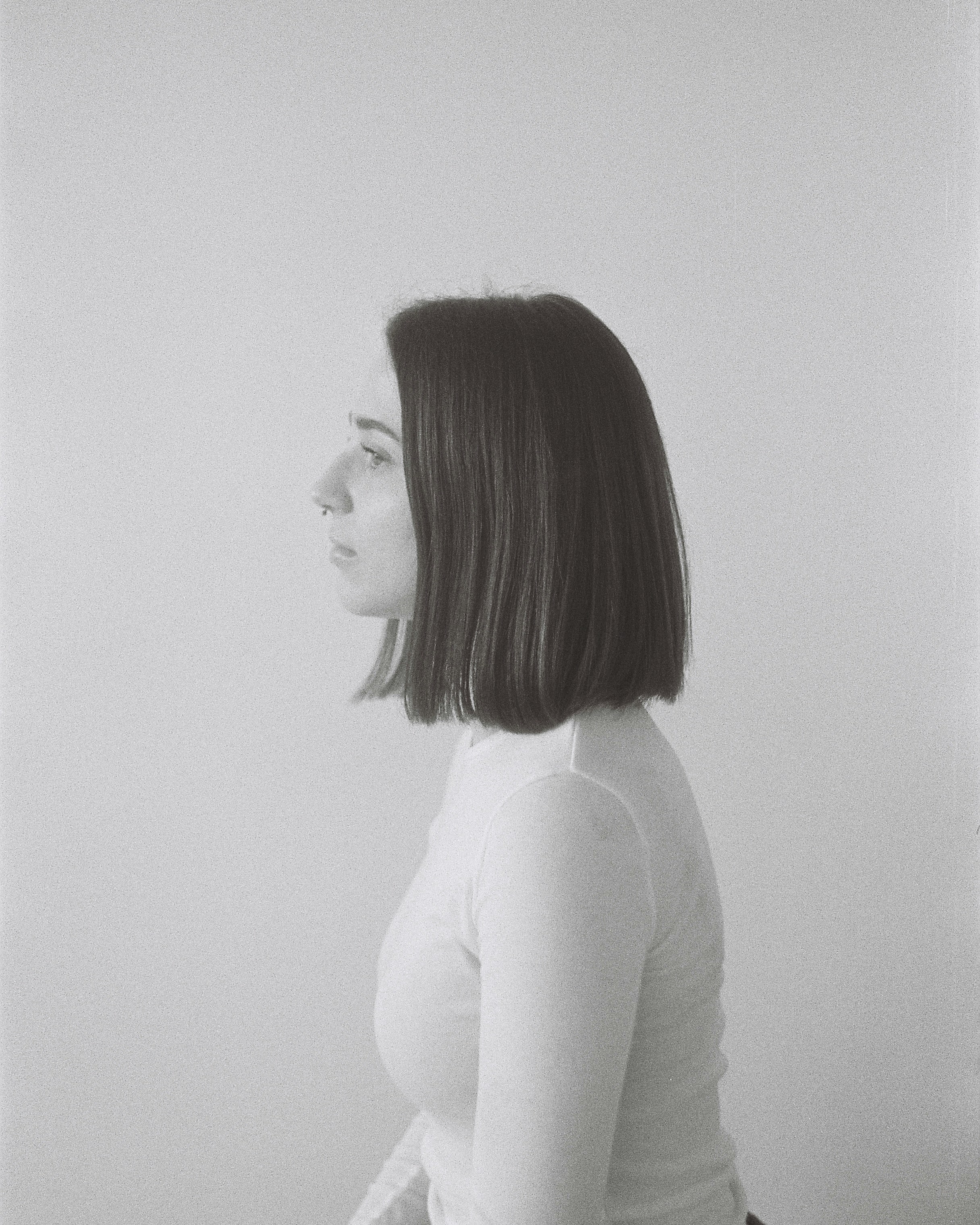 Profile in Soft grayscale: a quiet study of silhouette and line
