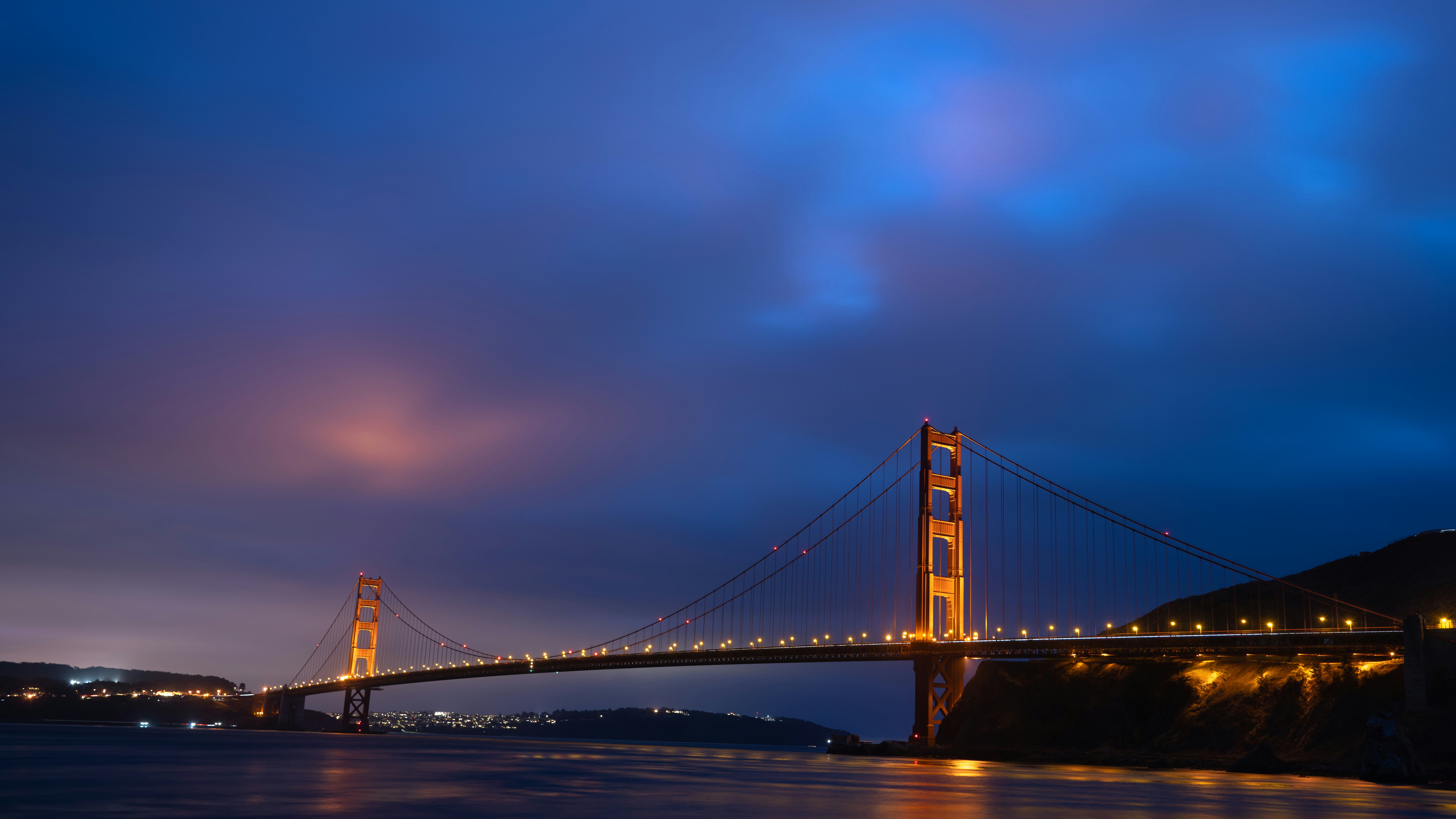 Golden Gate by Night: Gentle Light Across the Bay