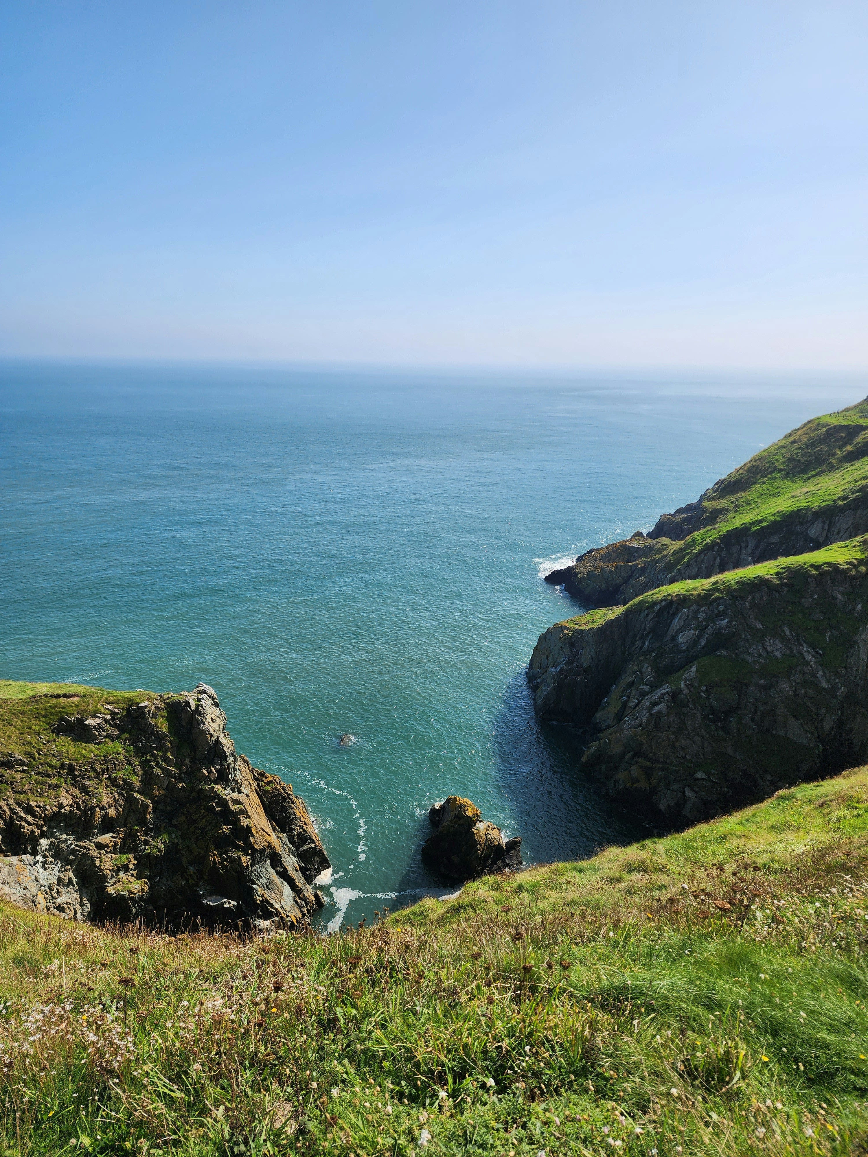 Cliffside Vista: Green slopes Meet the Pacific Blue