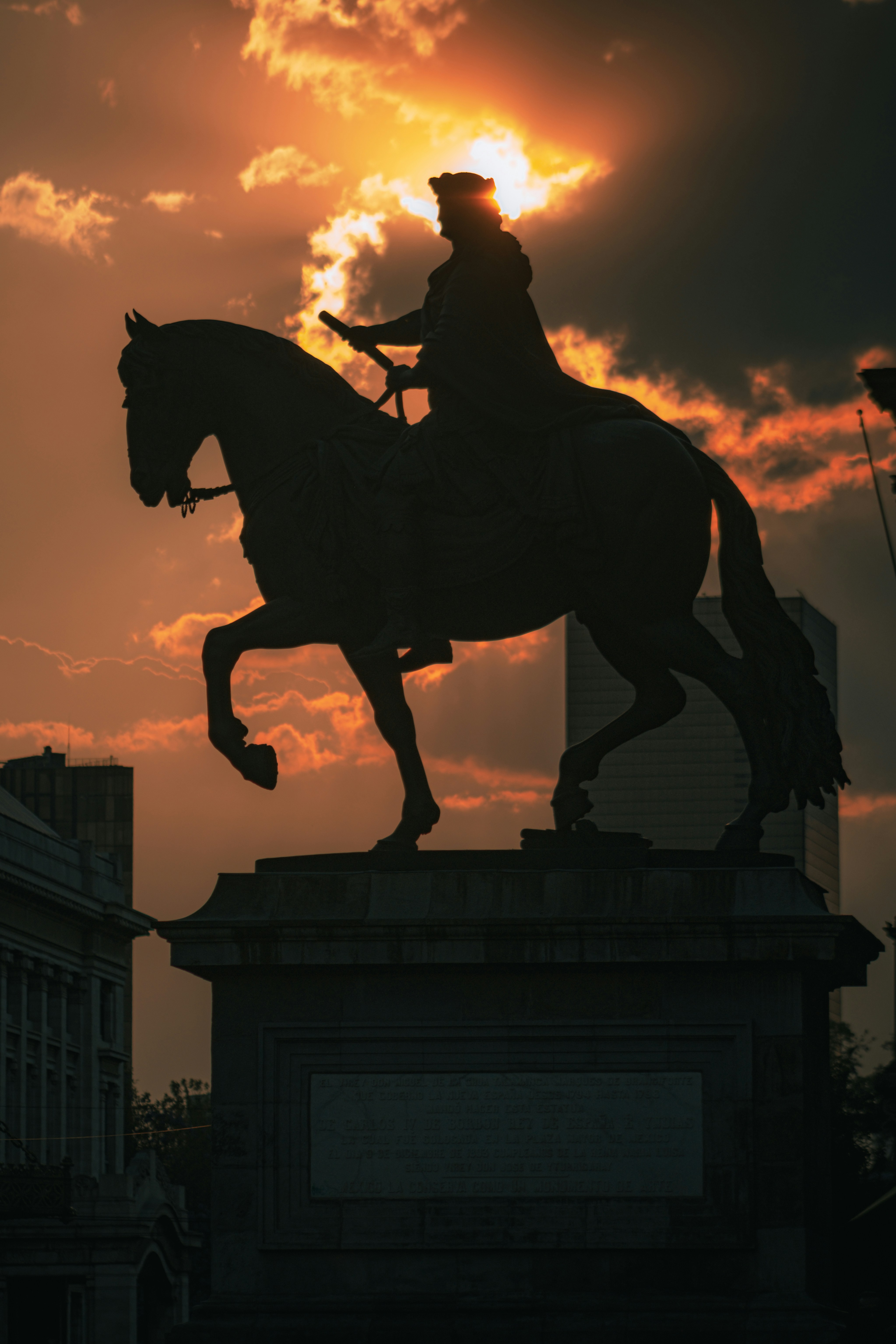 Silhouette on Horseback at Sunset