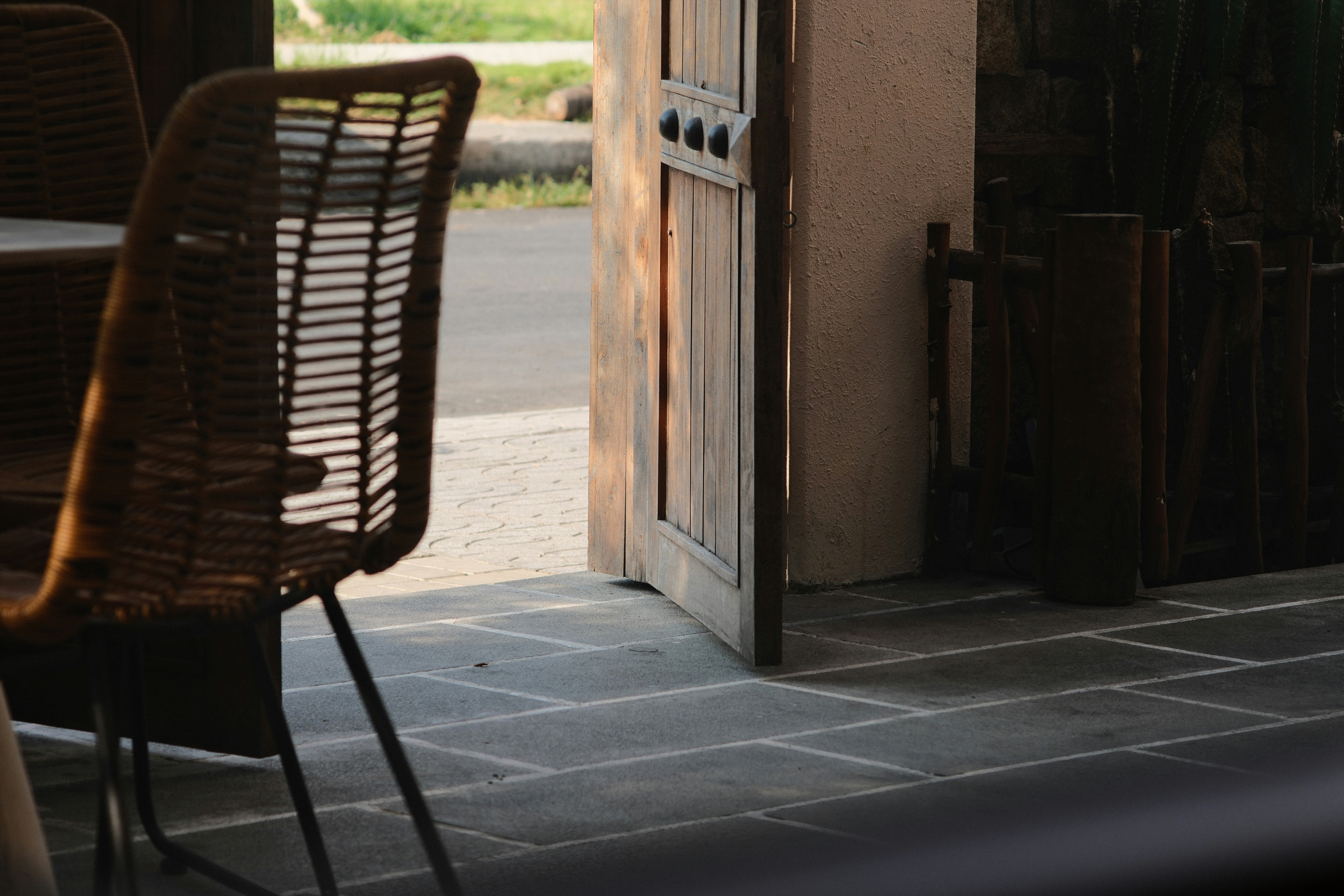 Open Doorway to Quiet Terrace