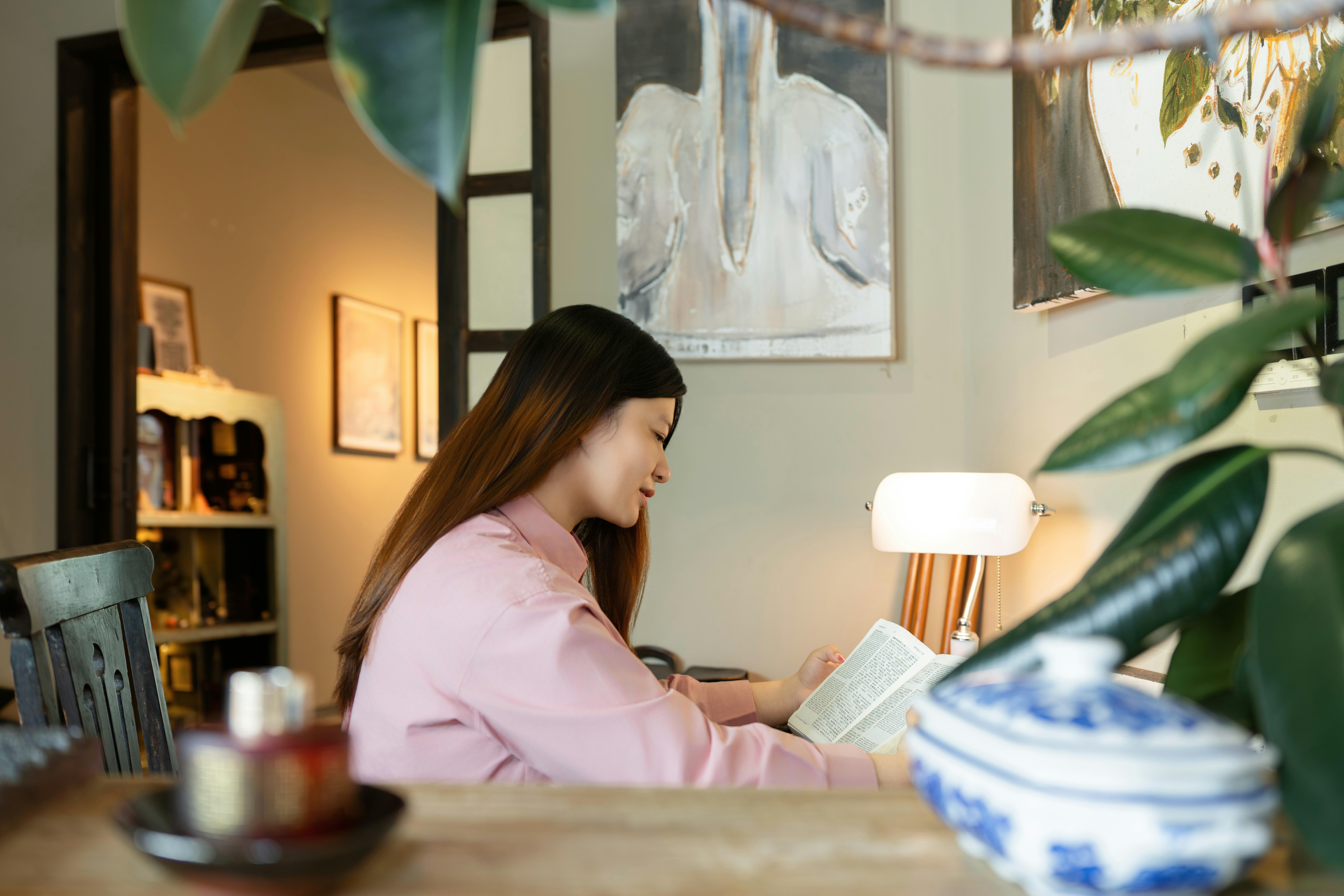 Soft Reading light: Quiet contemplation in a sunlit corner
