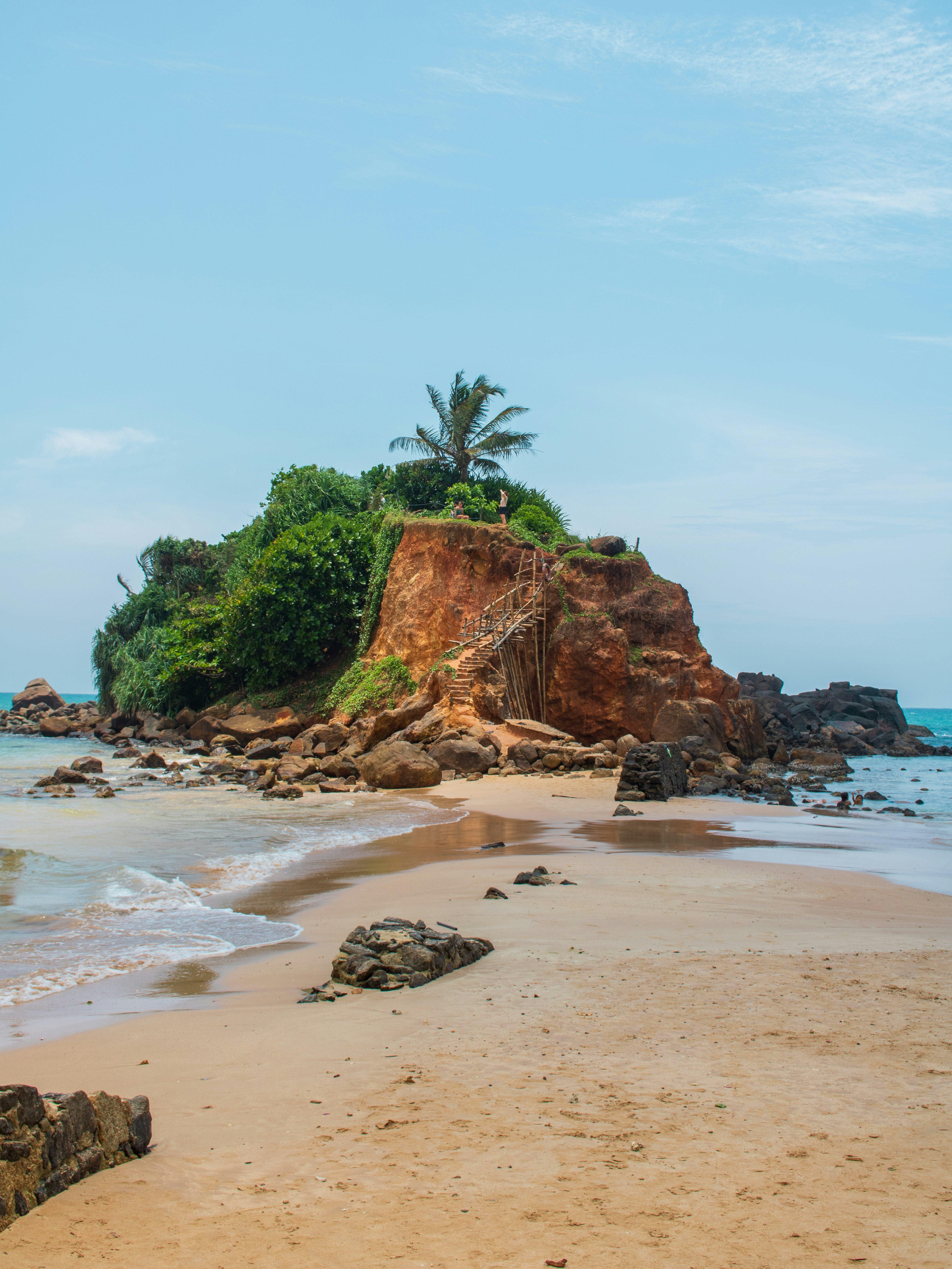 Island Stairway to Palm and Cliff