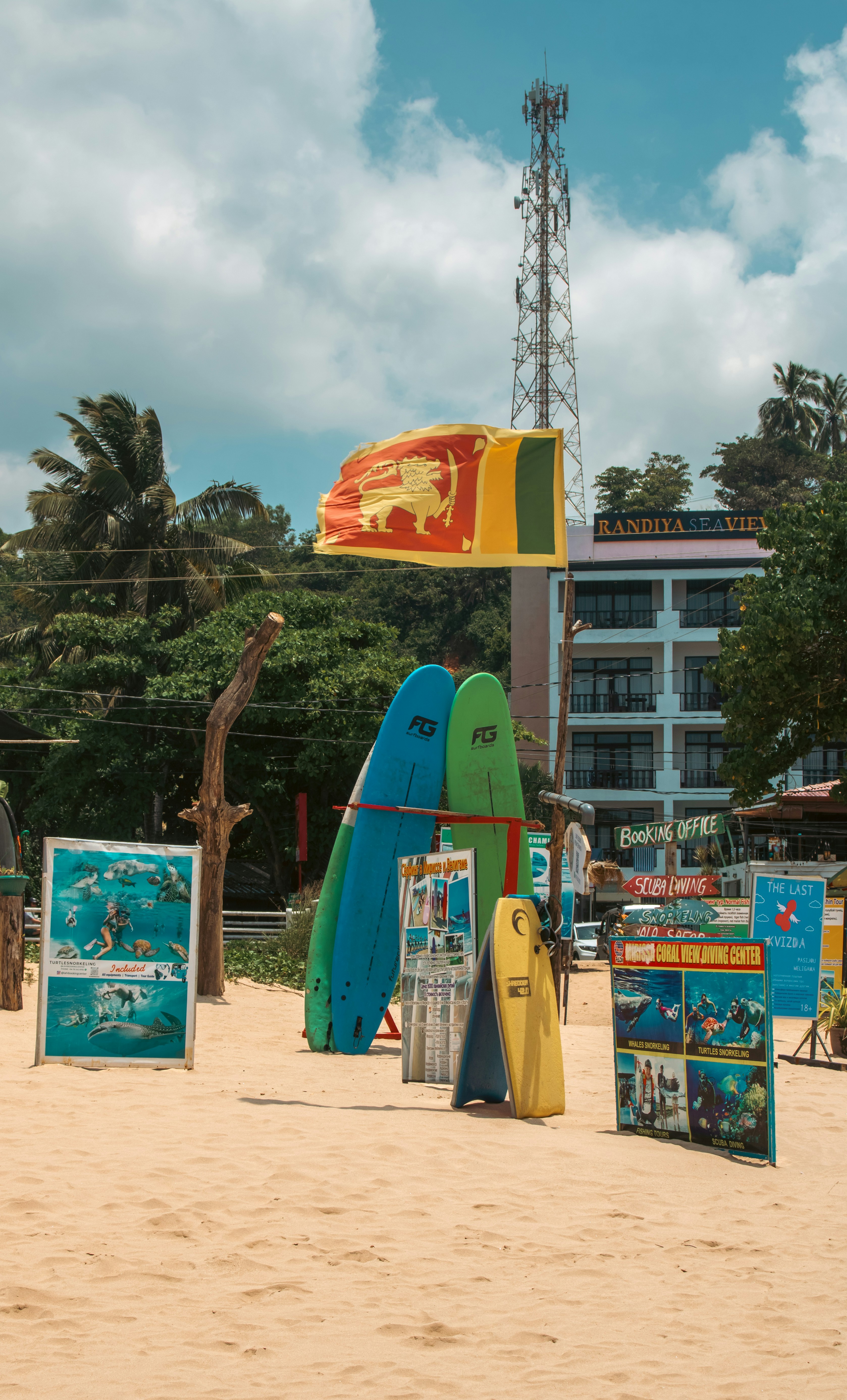 Surfboards by the Beachfront Signaling Life