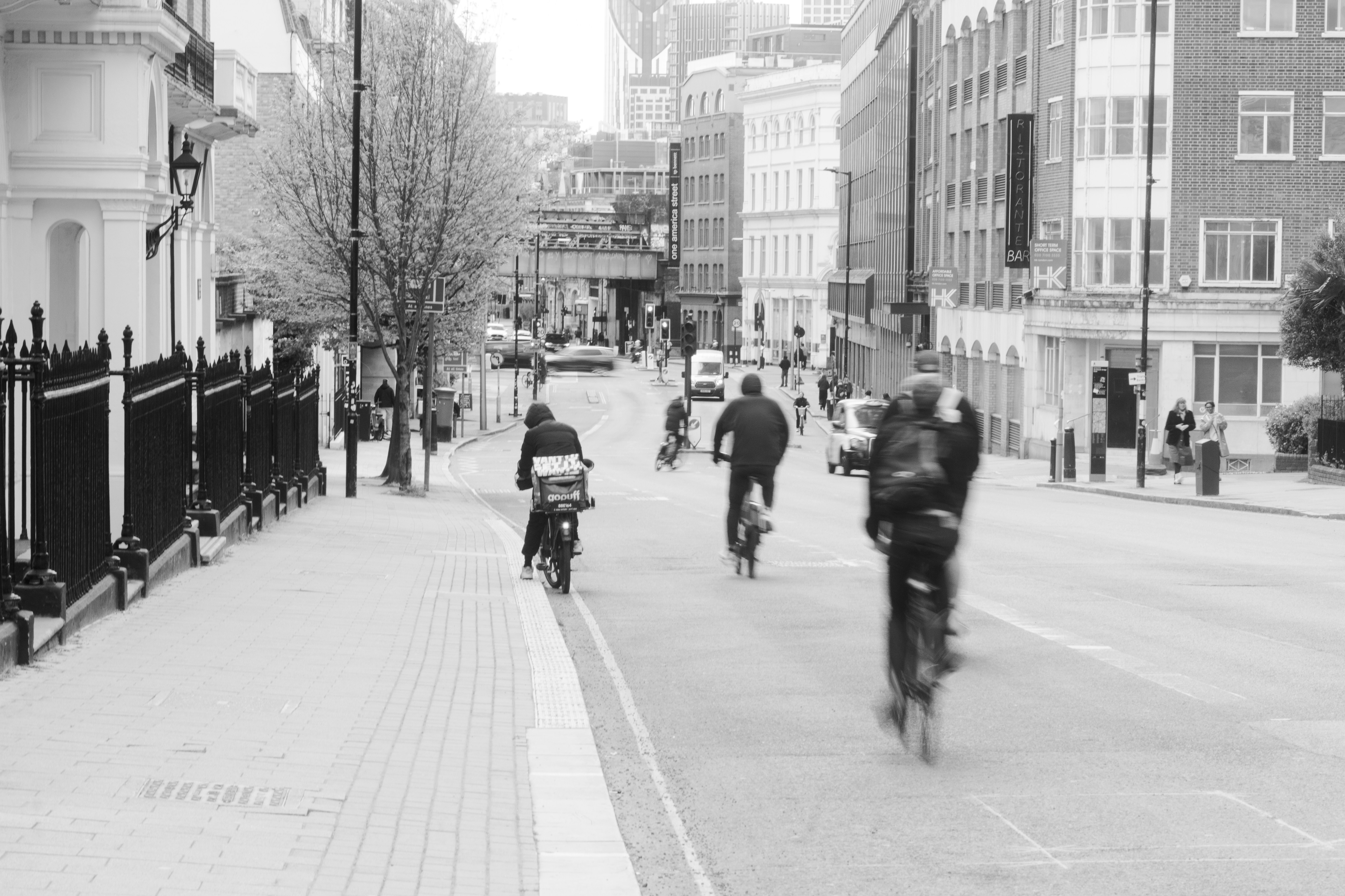 Motion Blur on a Quiet City Street