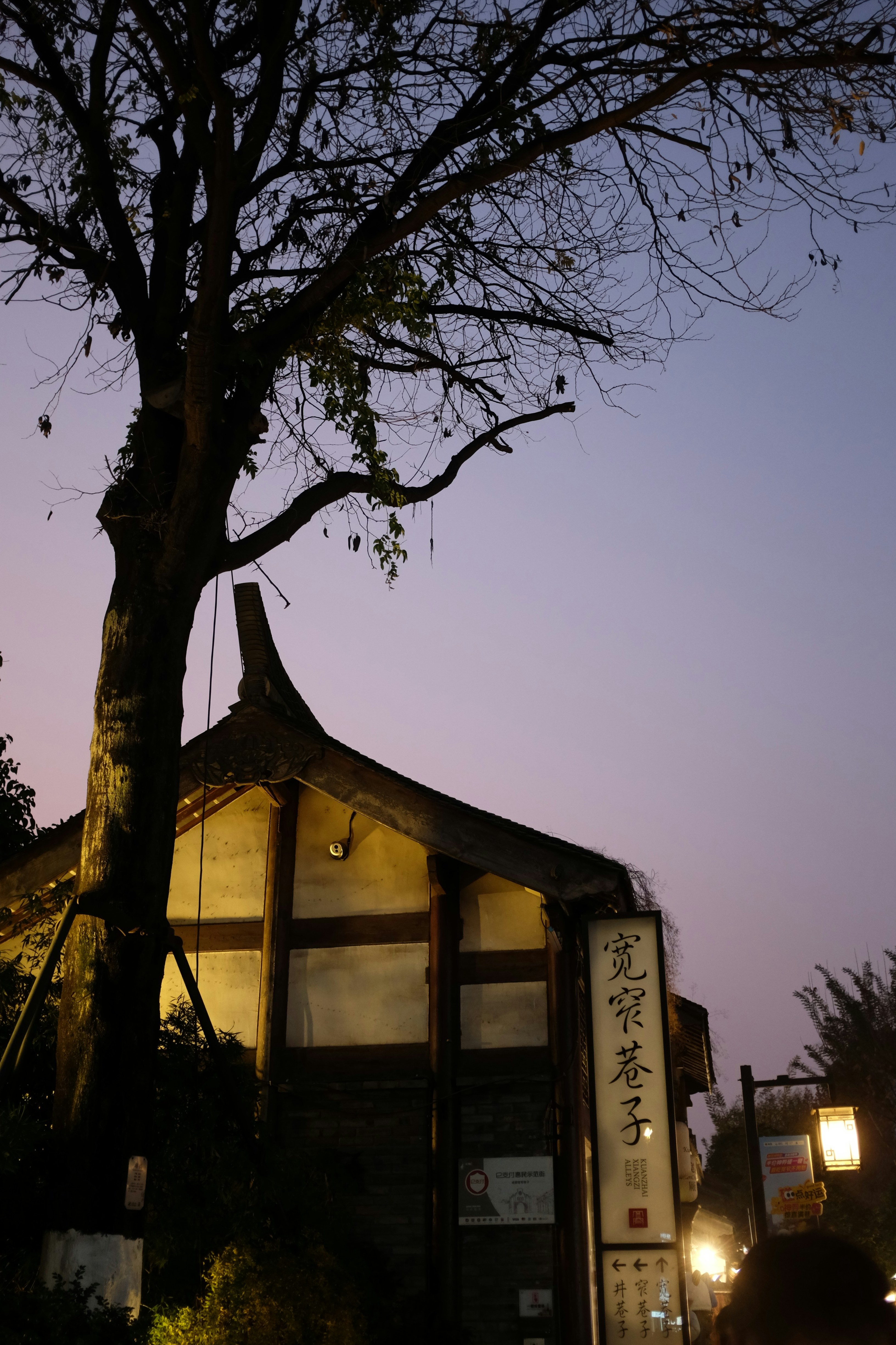 Late-Evening Lanterns by an Ancestor House