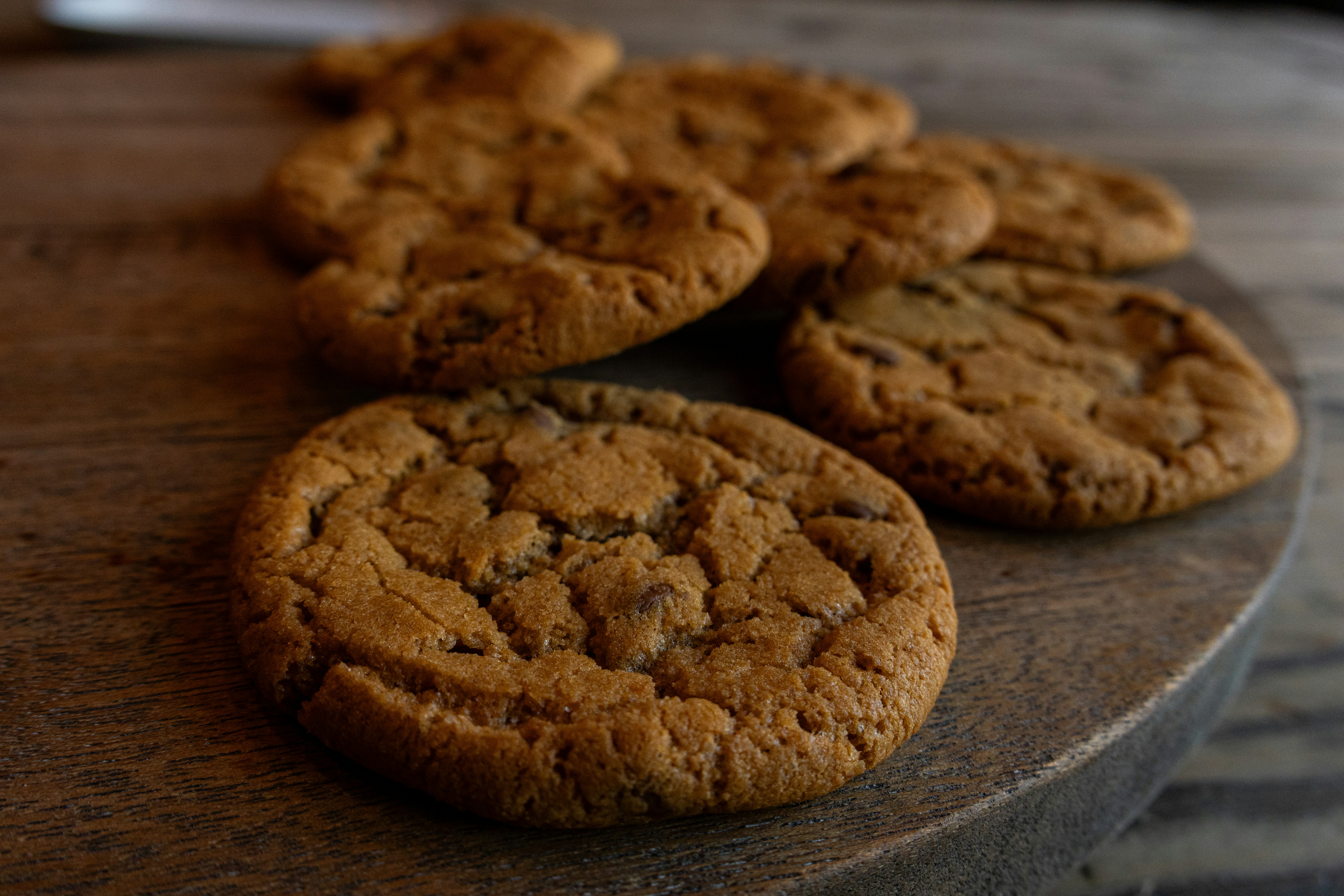 Warm Cookies on a Rustic Board