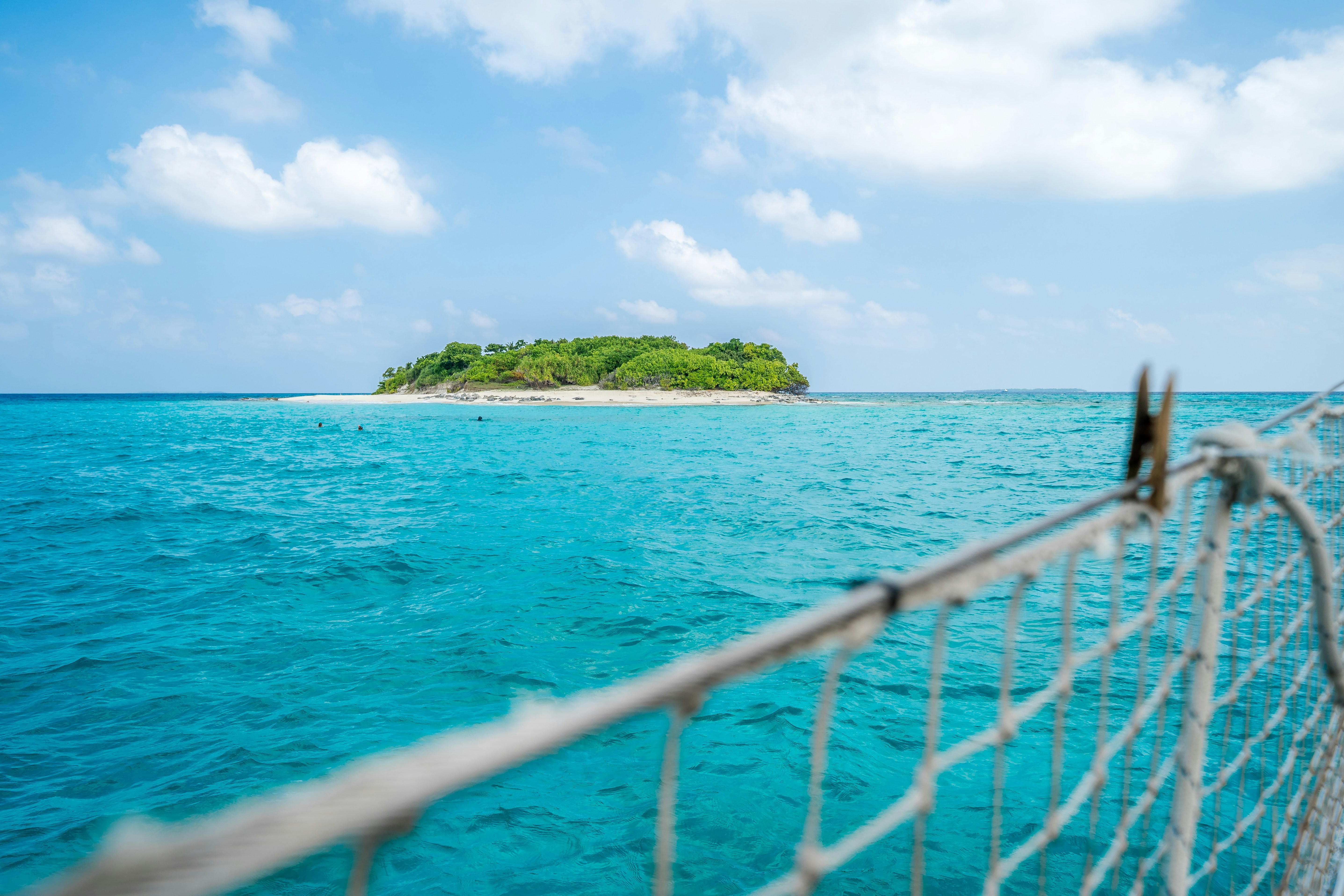 Azure Horizon: Island View from the Forward Rail