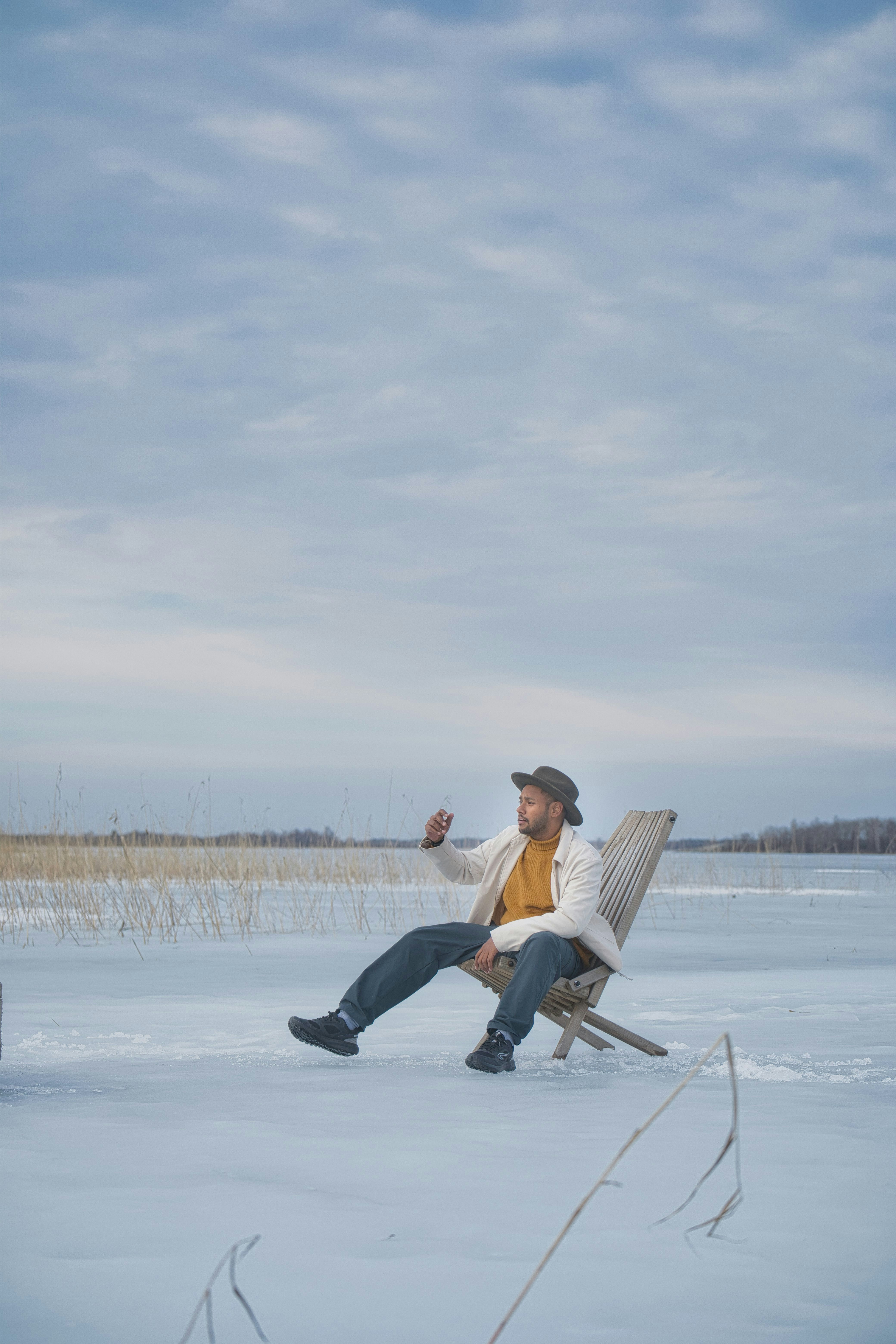 Solitary Moment: A Gentleman in Winter Silence