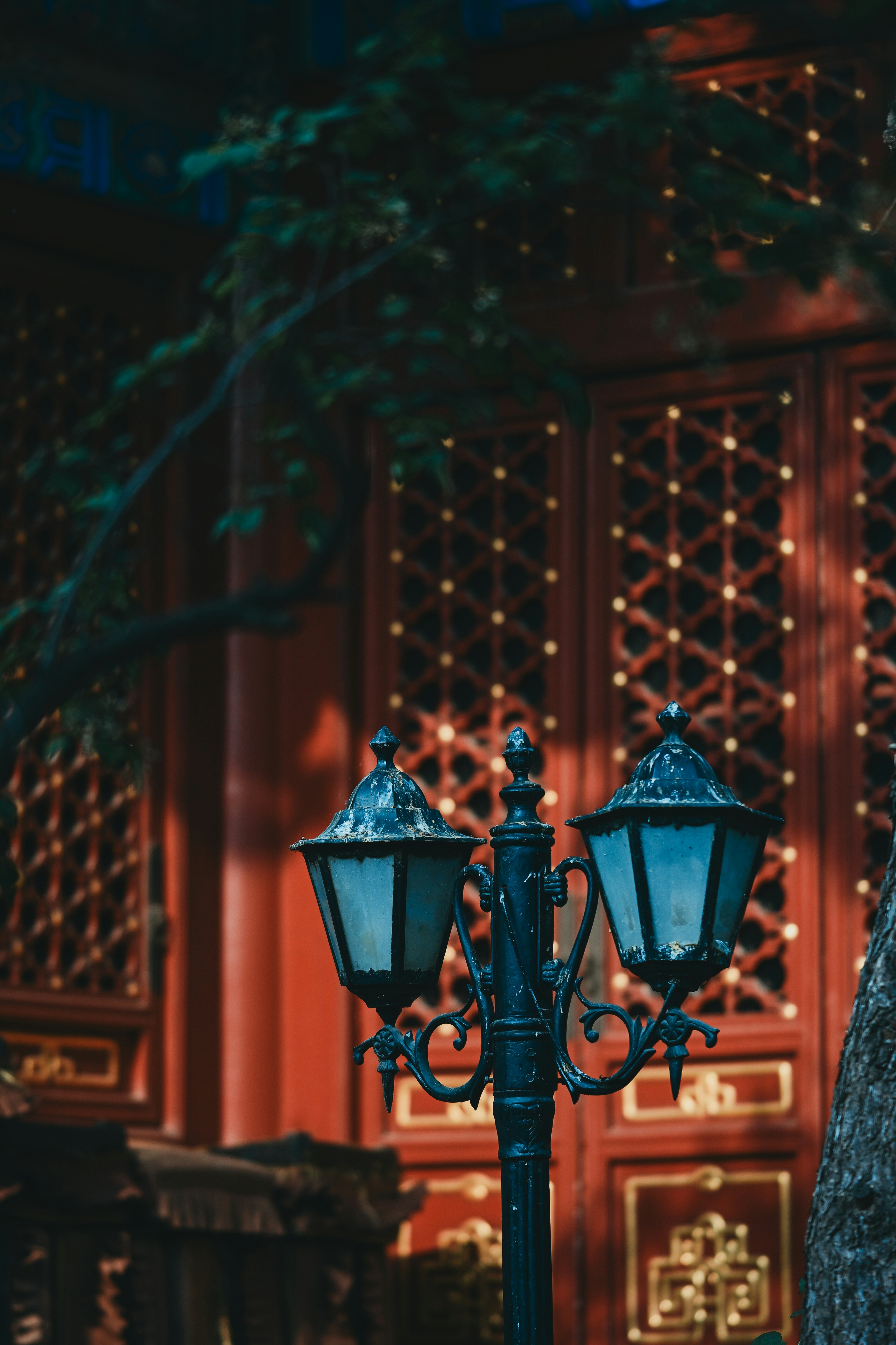 Heraldic Lanterns: A Velvet Night by the Gate