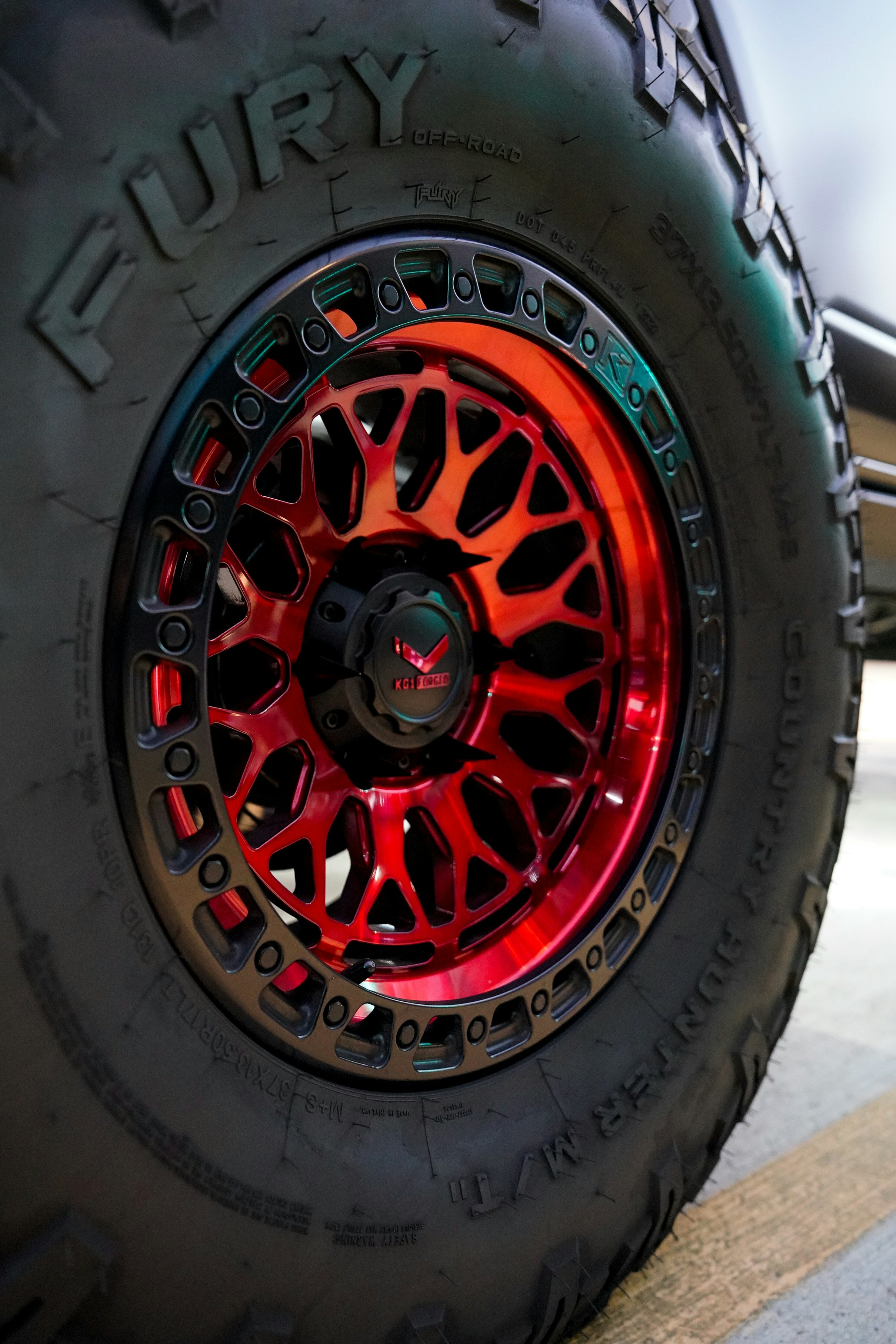 Red Halo: A Close-Up of a Drift-Ready Wheel